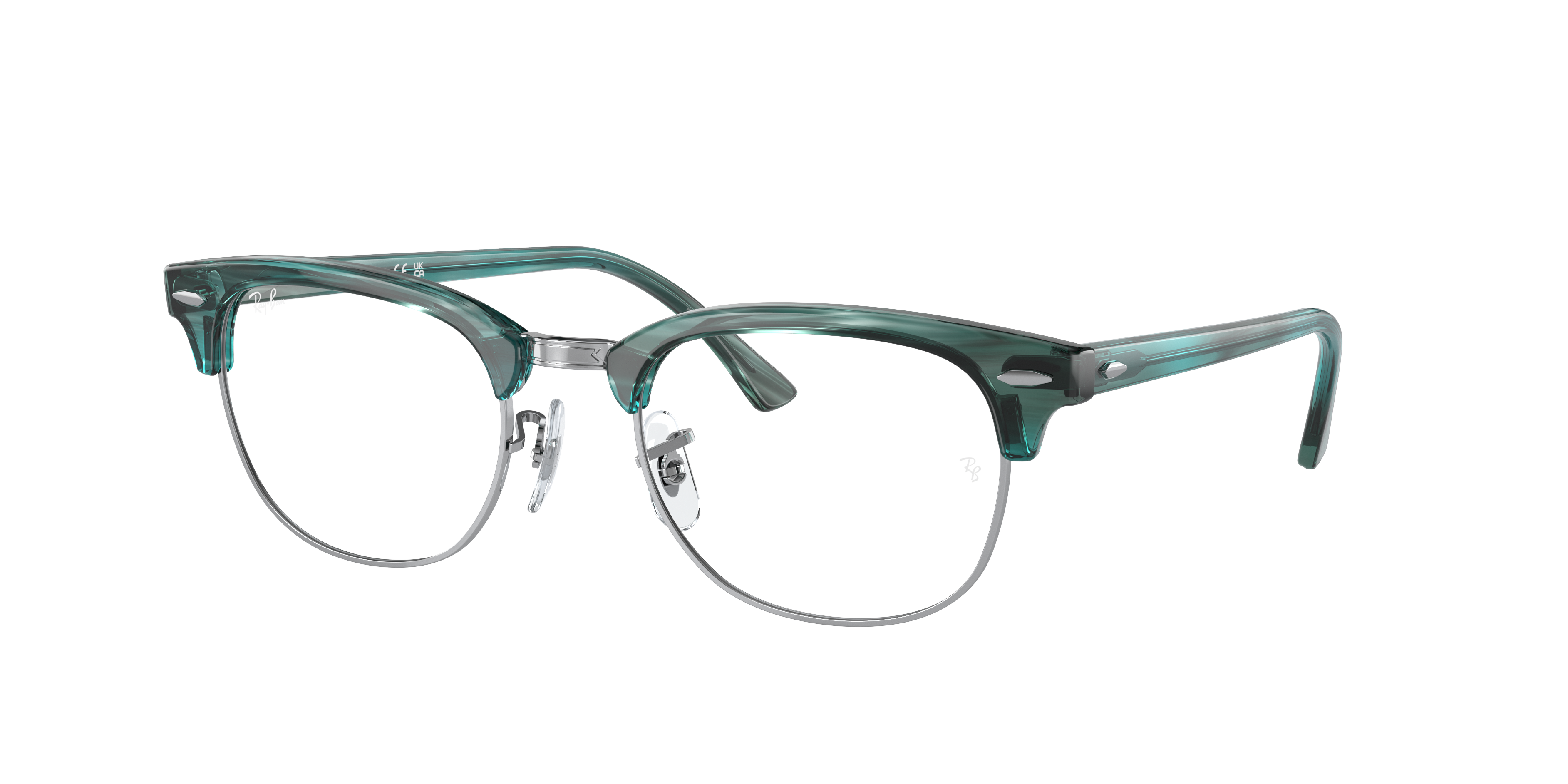 Clubmaster Optics Eyeglasses with Striped Green Frame - RB5154 | Ray-Ban®