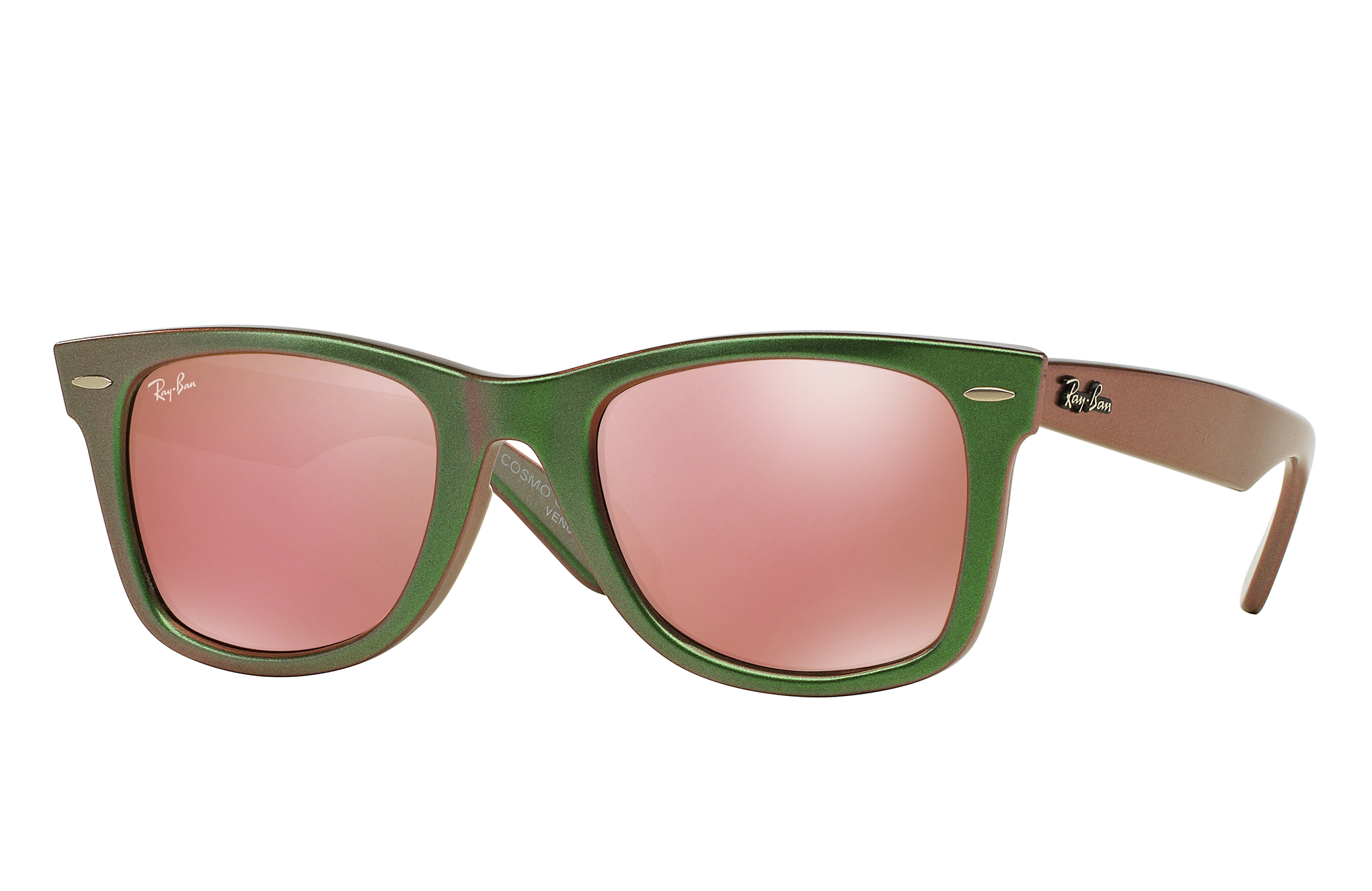 Green Sunglasses in Copper Flash and Original Wayfarer Cosmo - RB2140F ...