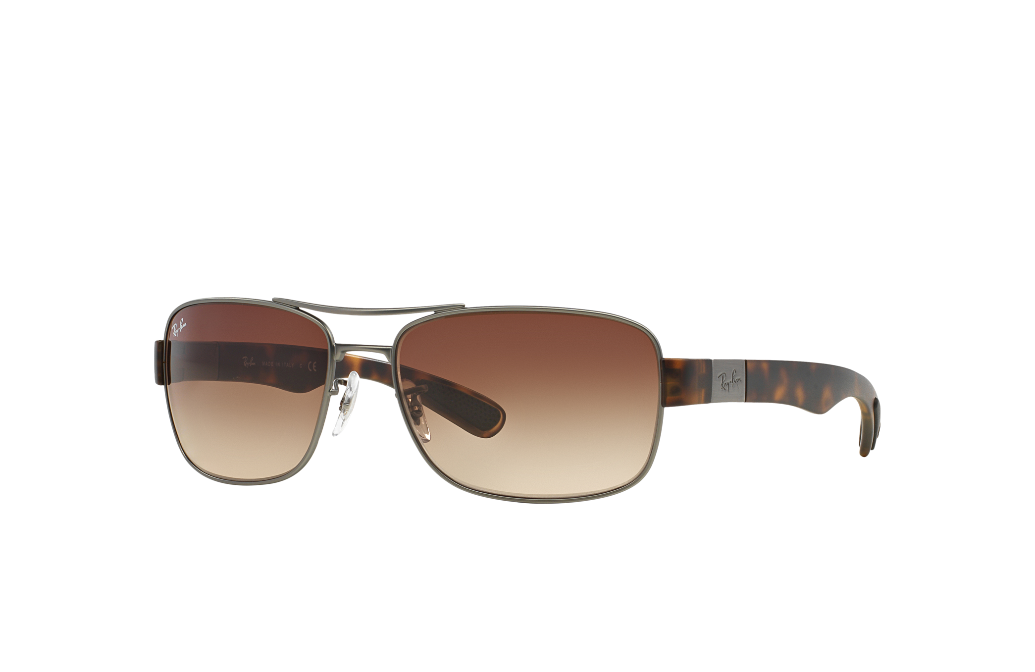 Rb3522 Sunglasses in Matte Gunmetal and Gradient Brown (61-17) - RB3522 ...