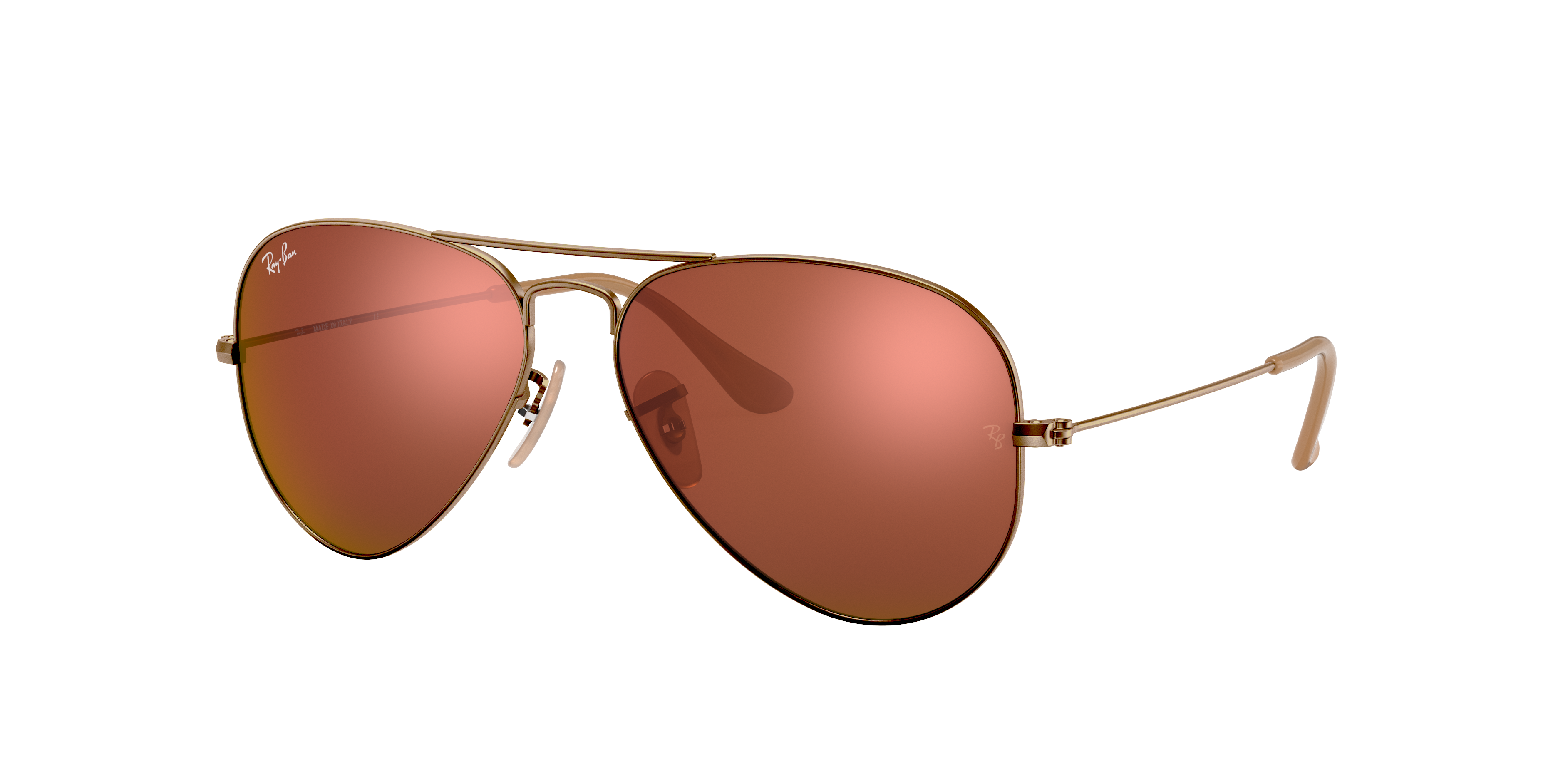 Aviator Flash Lenses Sunglasses in Matte Bronze-Copper and Brown Red ...
