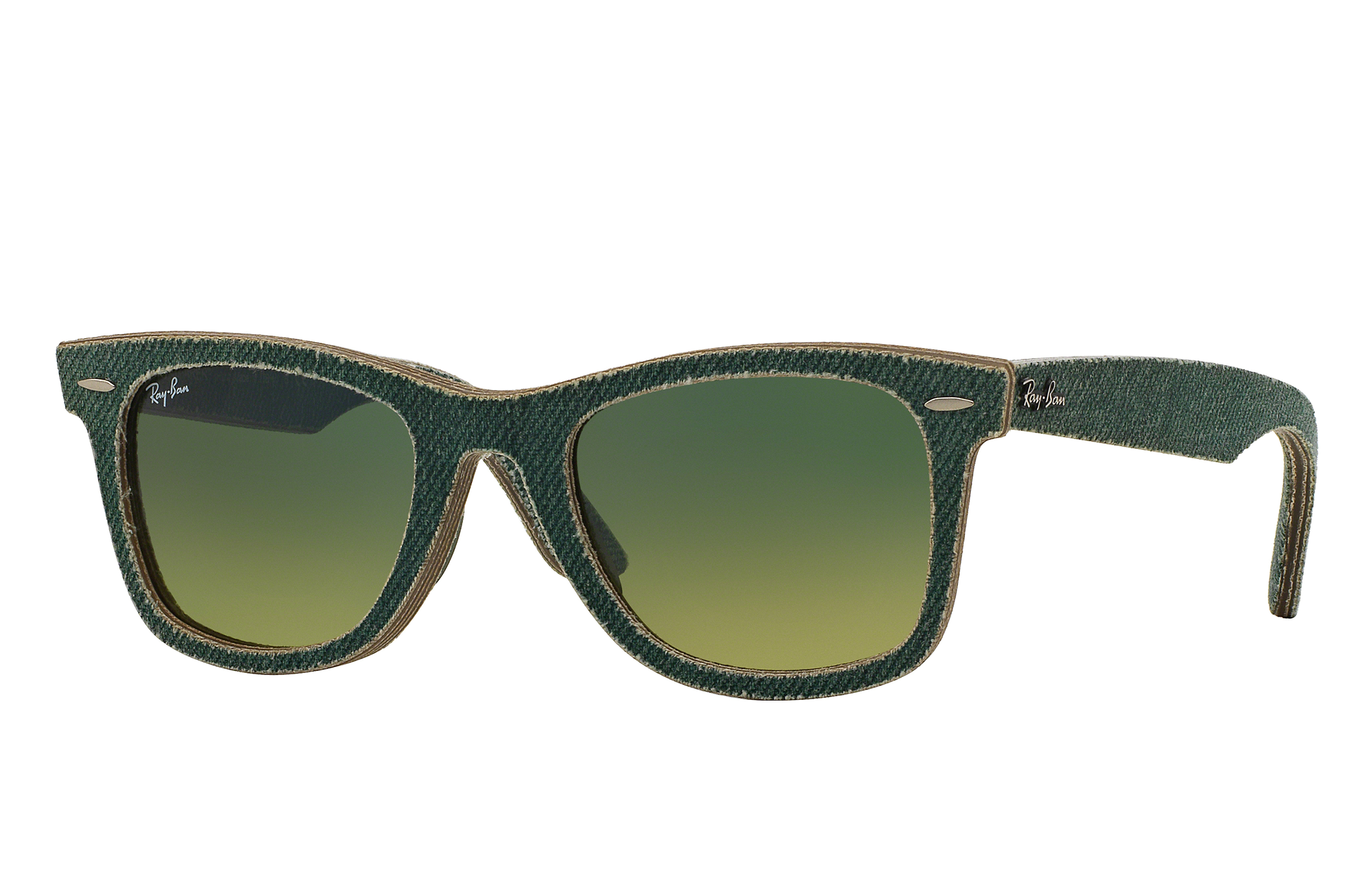 Original Wayfarer Denim Sunglasses in Green Denim and Green Gradient - RB2140F | Ray-Ban®