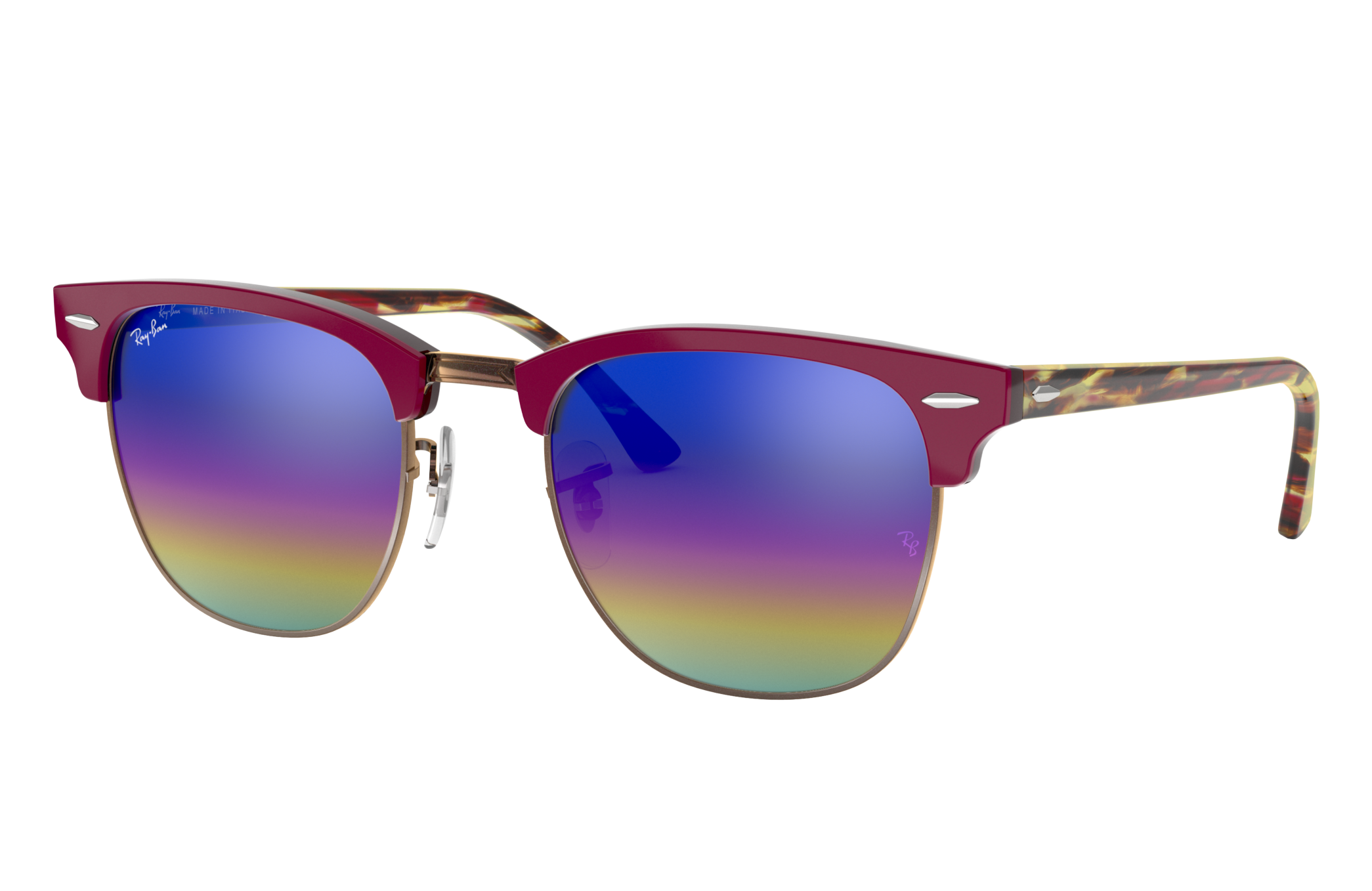 Metallic Bronze Sunglasses in Blue Rainbow Flash and Clubmaster Mineral ...