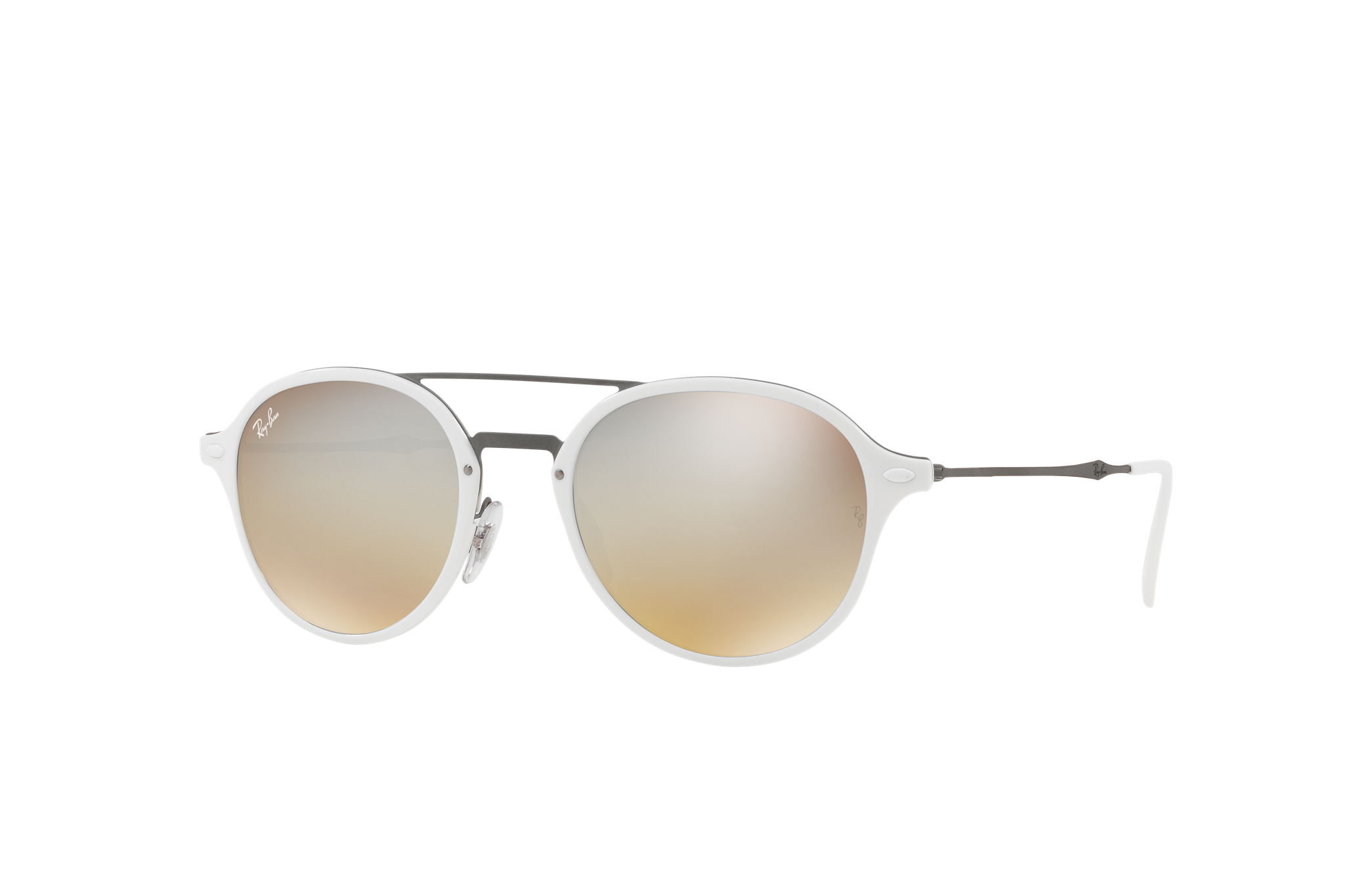 Polished White Sunglasses in Silver Gradient Flash and Rb4287 - RB4287 ...