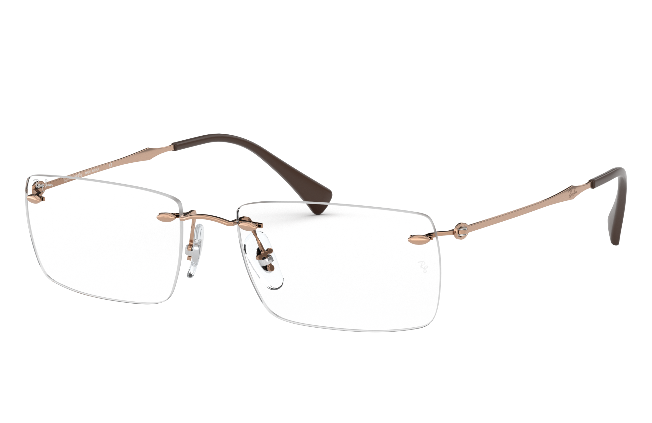 Rb8755 Optics Eyeglasses with Polished Light Brown Frame (54-17 ...