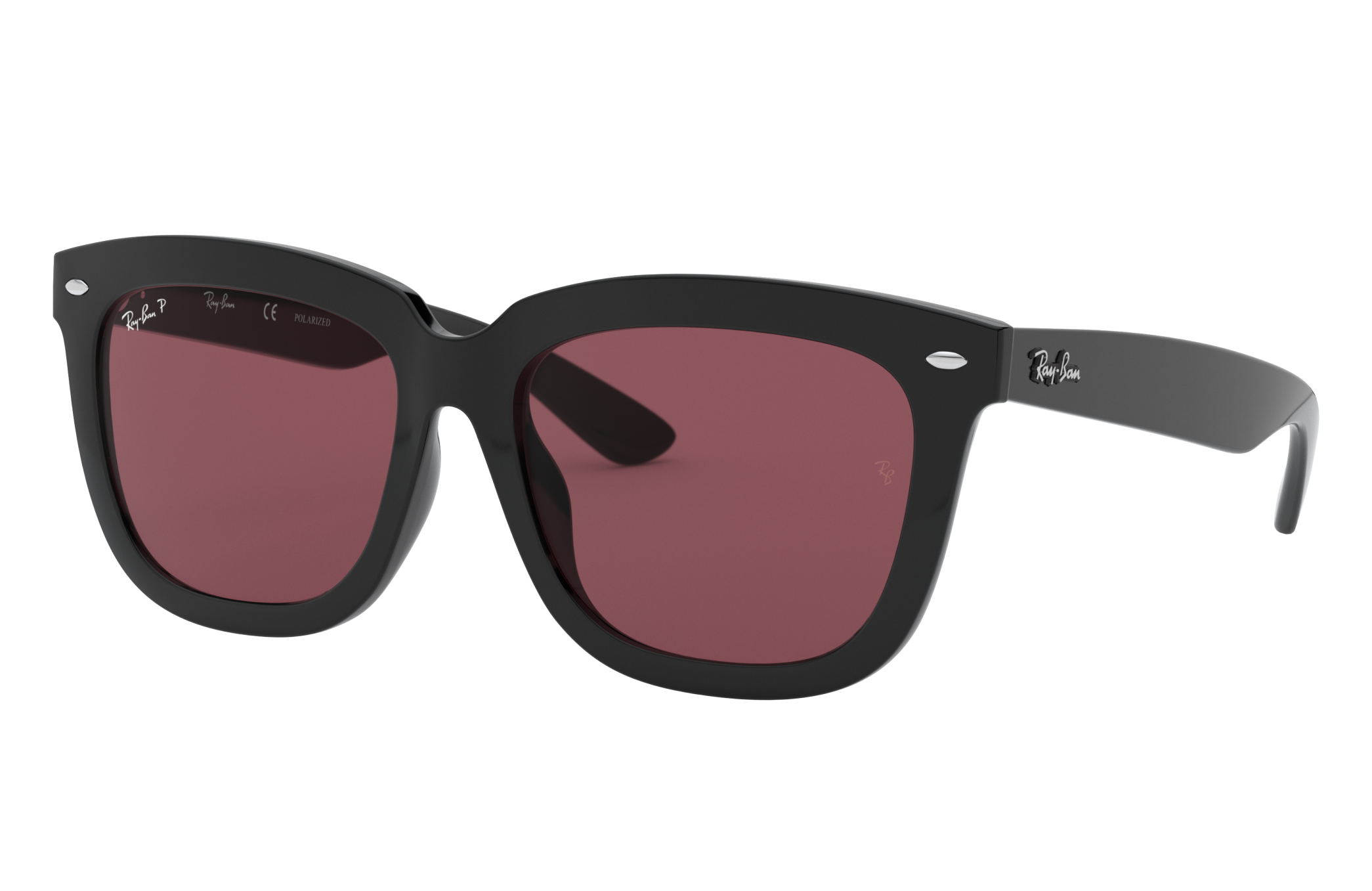 Polished Black Sunglasses in Polarized Violet Mirror (57-18) and Lay ...