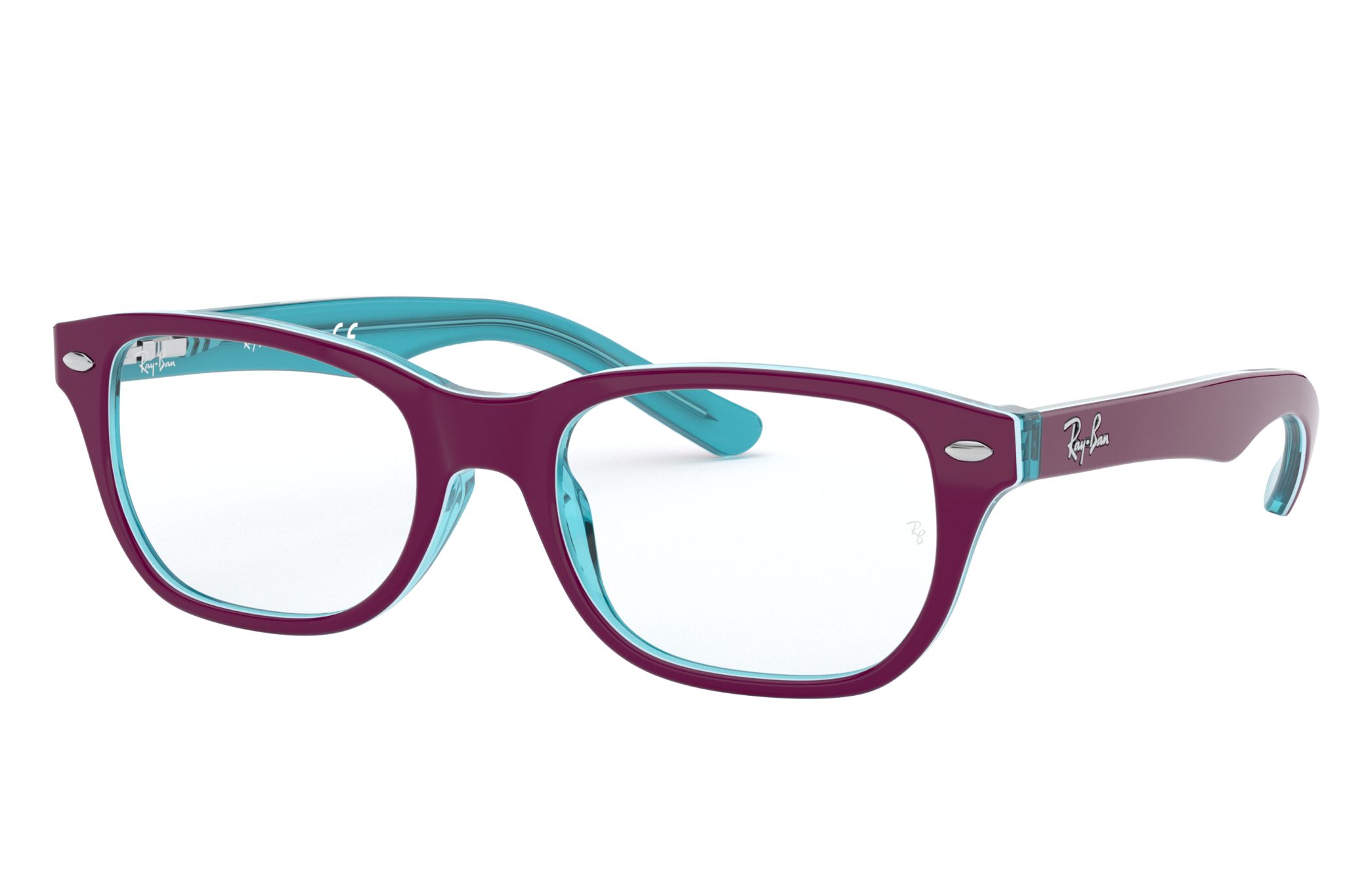 Rb1555 Optics Kids Eyeglasses with Fuxia On Transparent Blue Frame ...