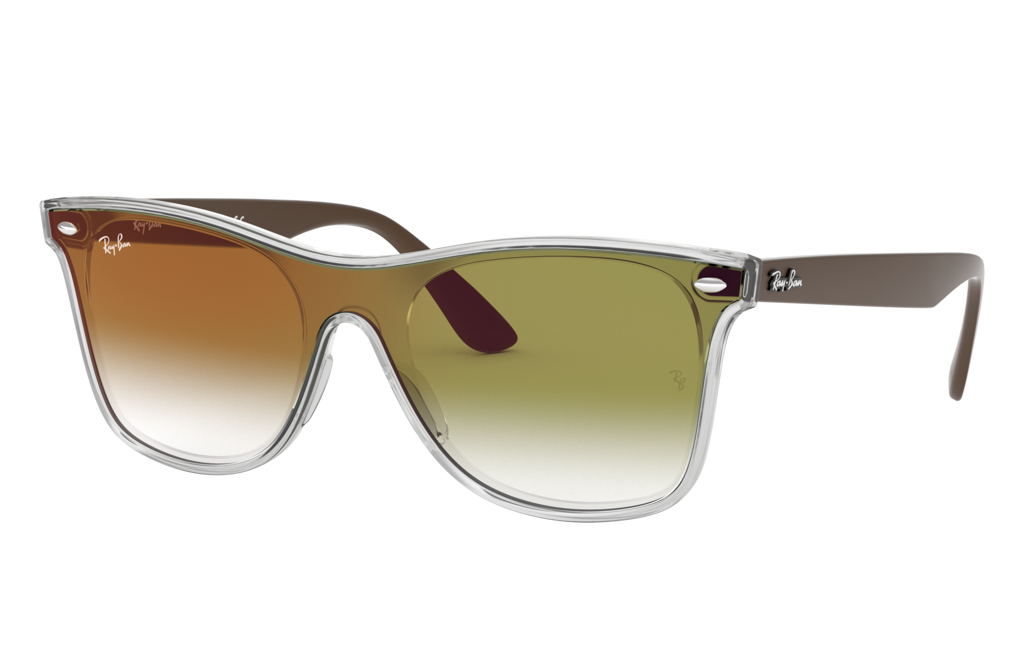 Blaze Wayfarer Sunglasses in Transparent and Green Gradient Mirror ...