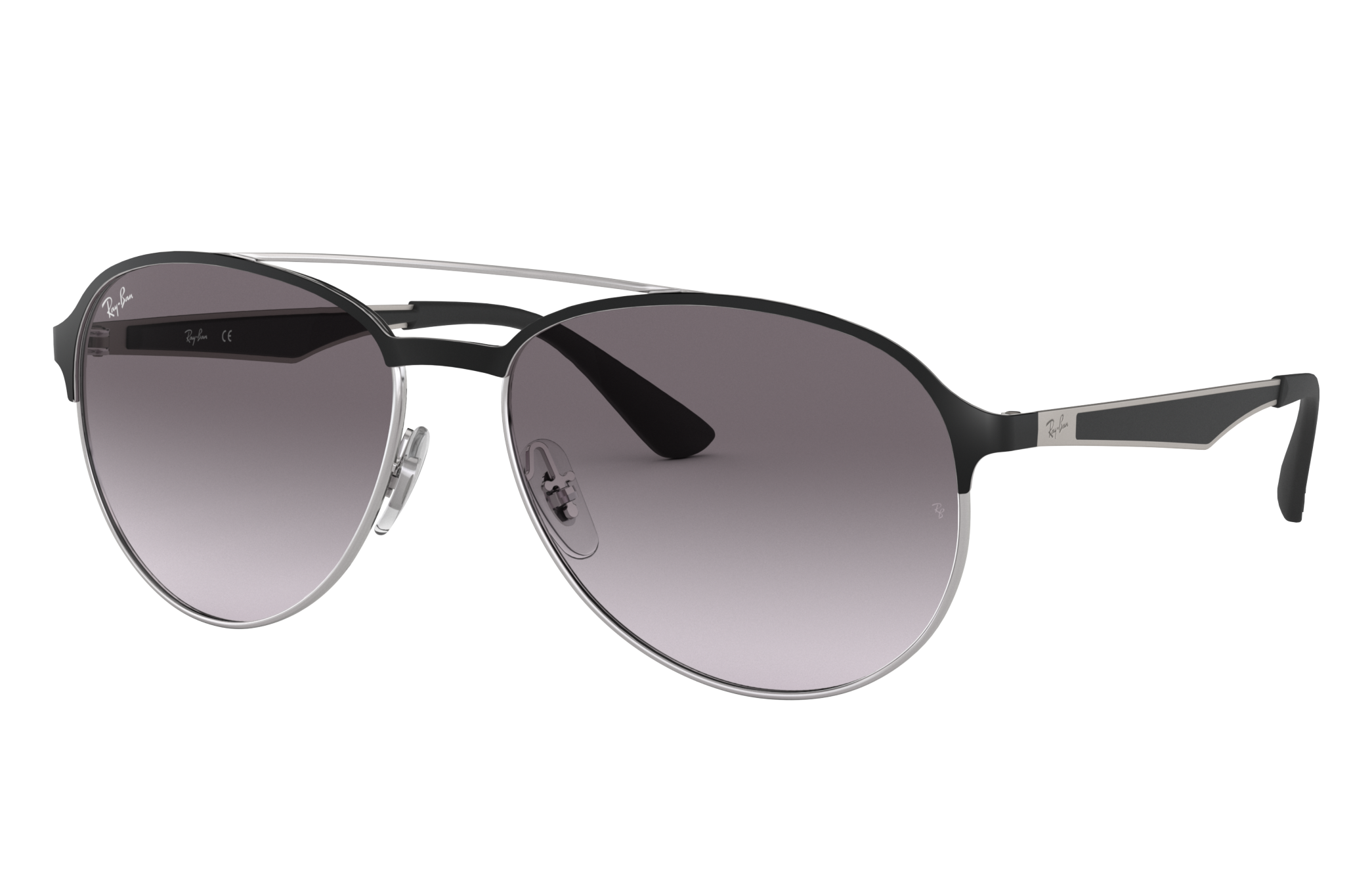 Rb3606 Sunglasses in Matte Black and Light Grey Gradient Dark Grey (59 ...