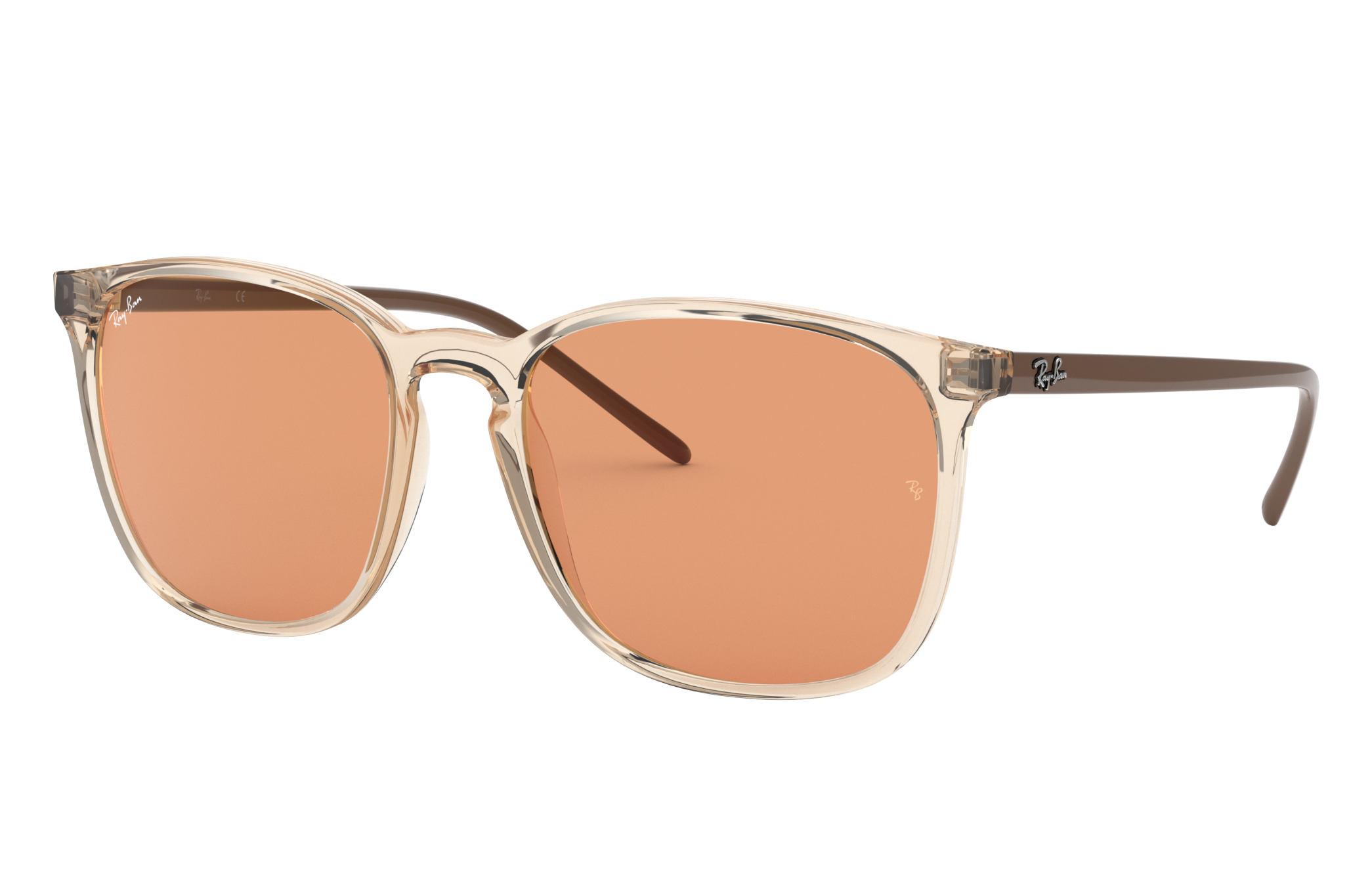 Rb4387f Sunglasses in Transparent Light Brown and Dark Orange Classic ...