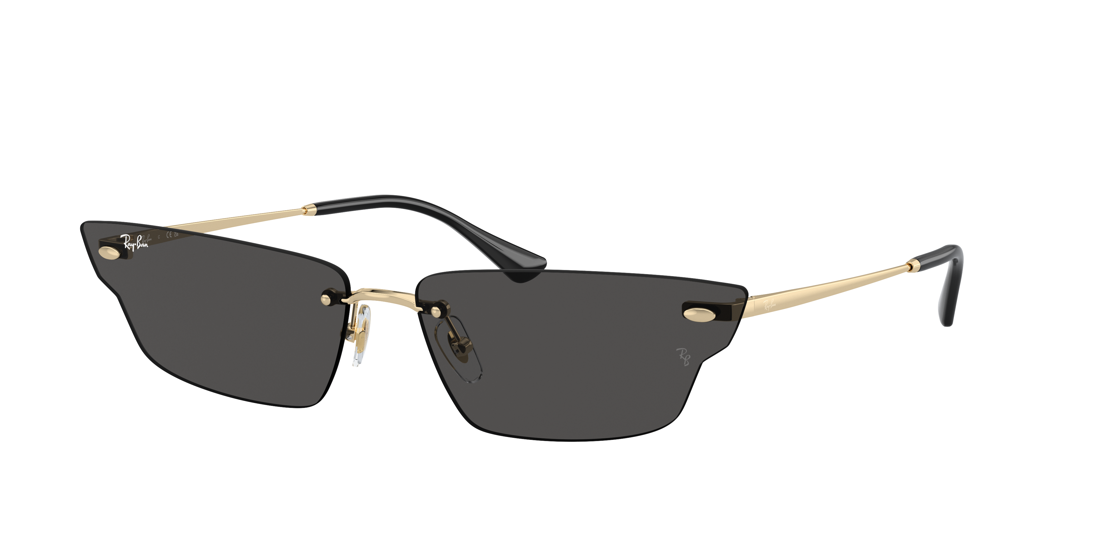 Anh Bio-based Sunglasses in Polished Light Gold and Dark Grey (63-15 ...
