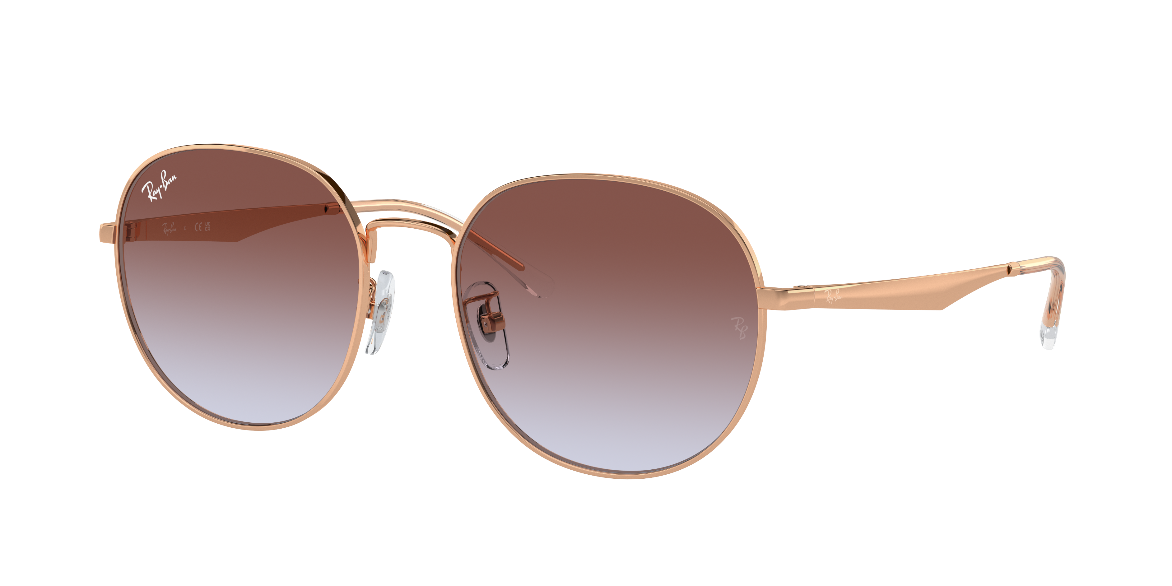 Rose Gold Sunglasses in Light Blue & Violet and Rb3727d - RB3727D | Ray ...