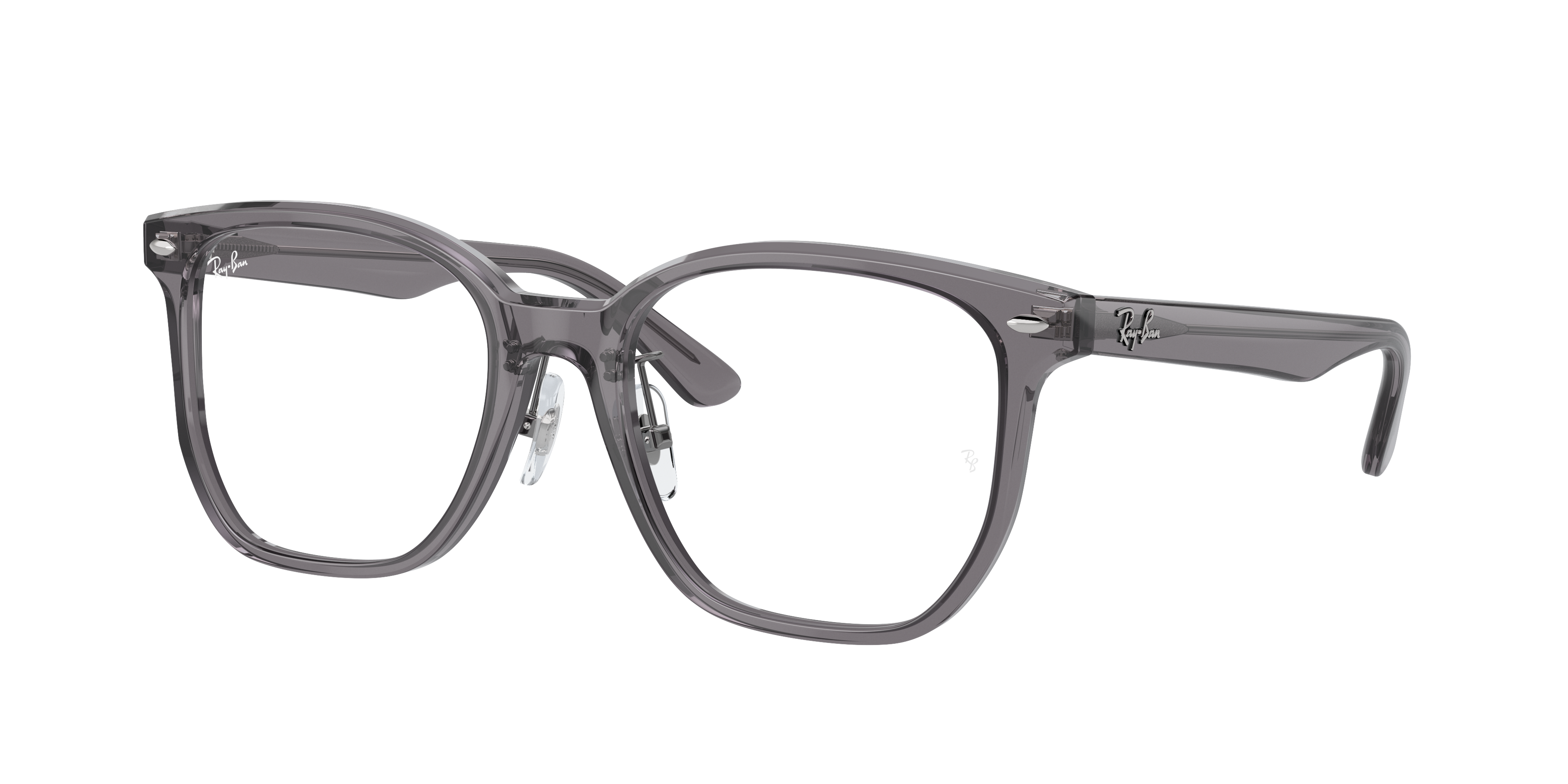 Rb5425d Optics Eyeglasses with Polished Transparent Grey Frame (54-19 ...