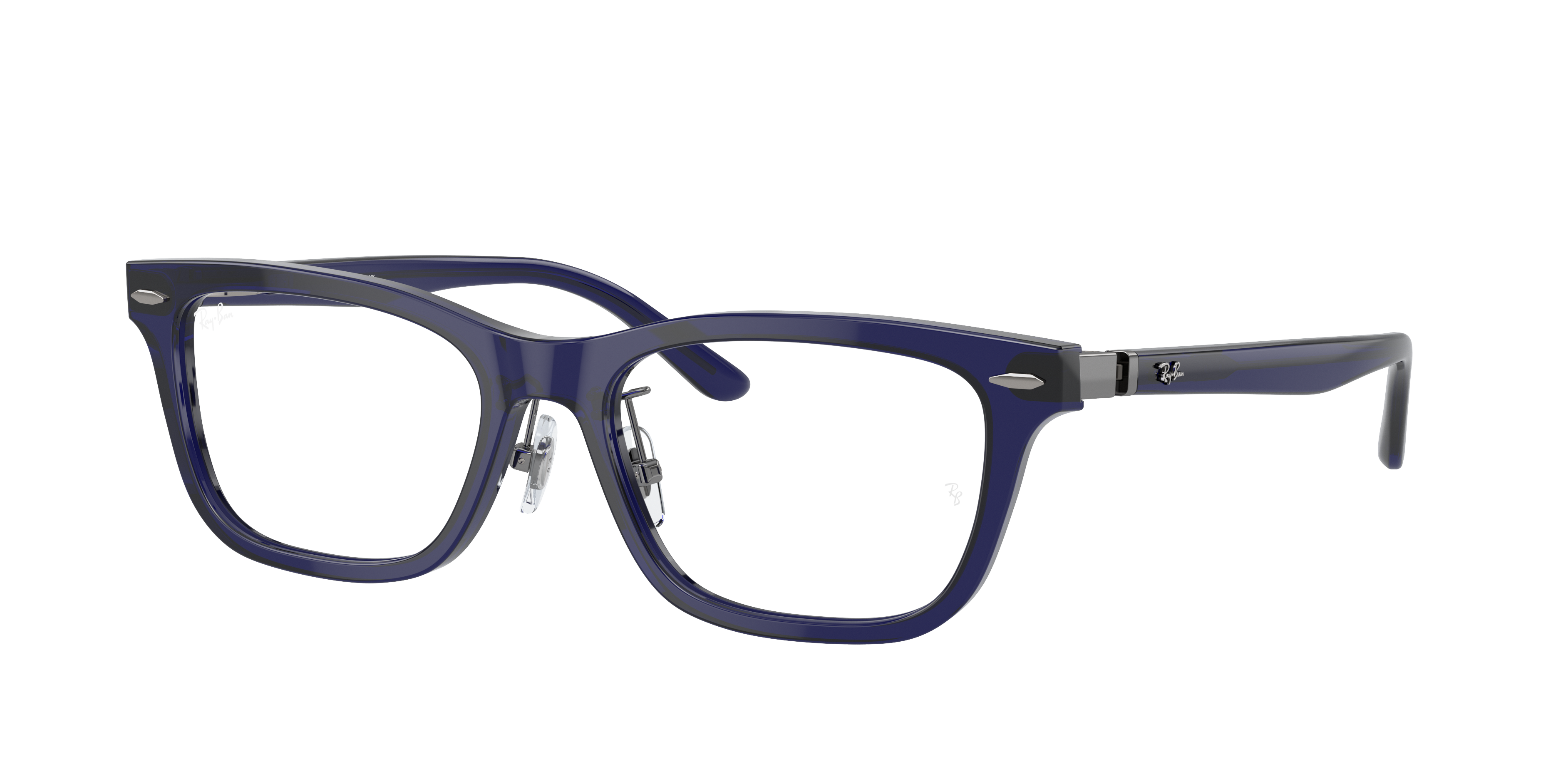 Rb5426d Optics Eyeglasses with Polished Transparent Blue Frame (54-18 ...