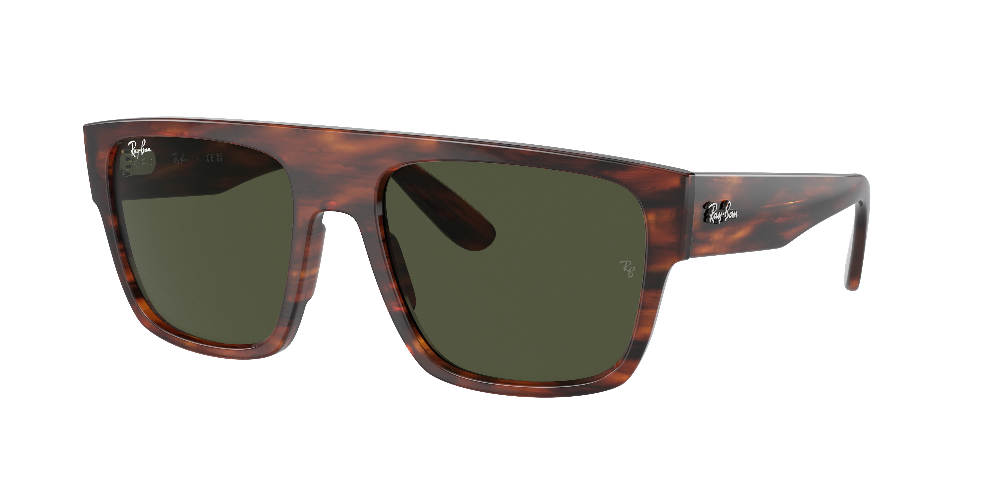 Drifter Sunglasses in Striped Havana and Green - RB0360S | Ray-Ban®