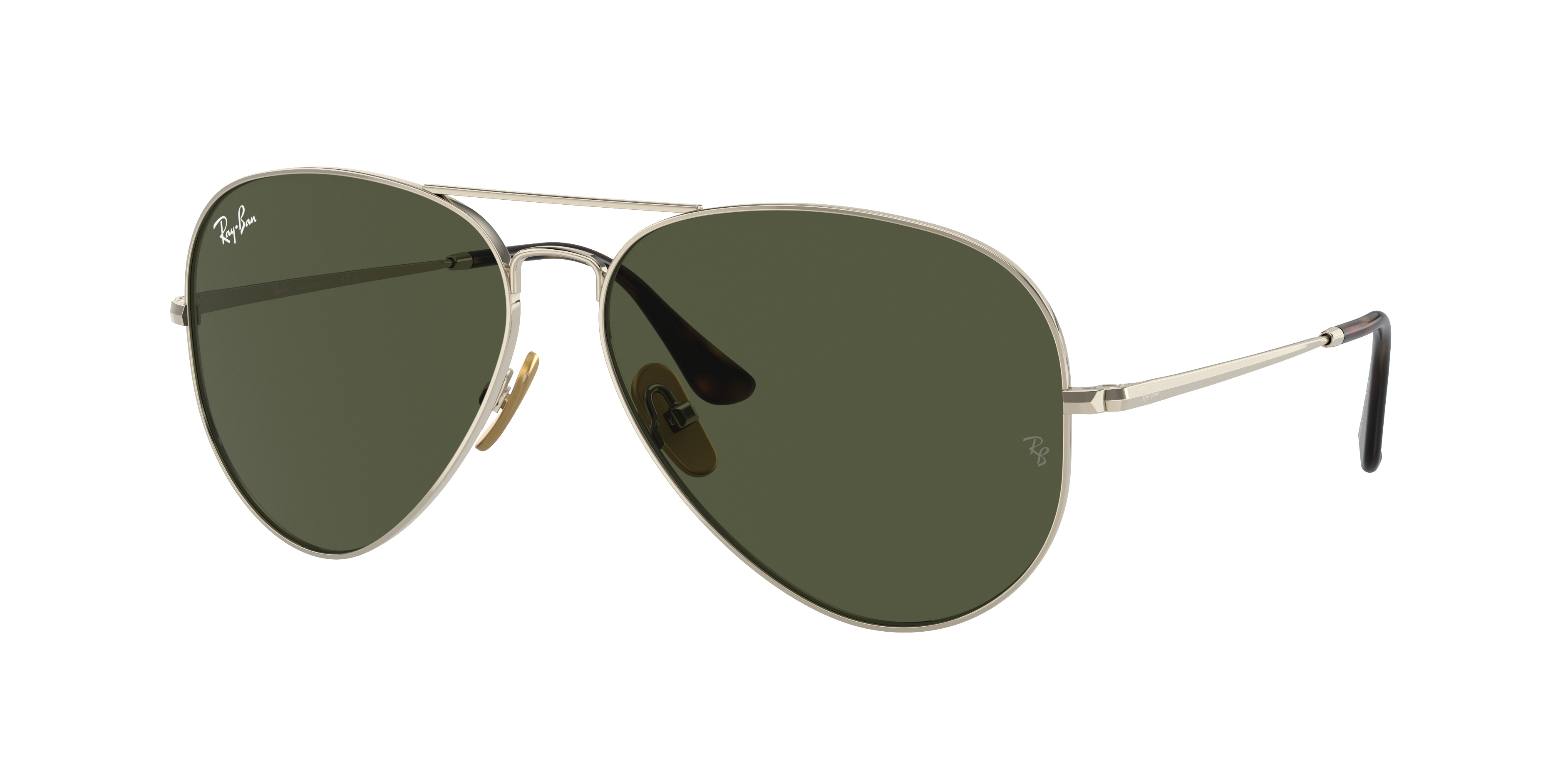 Aviator Titanium Sunglasses in Arista Gold and Green - RB8089 | Ray-Ban®