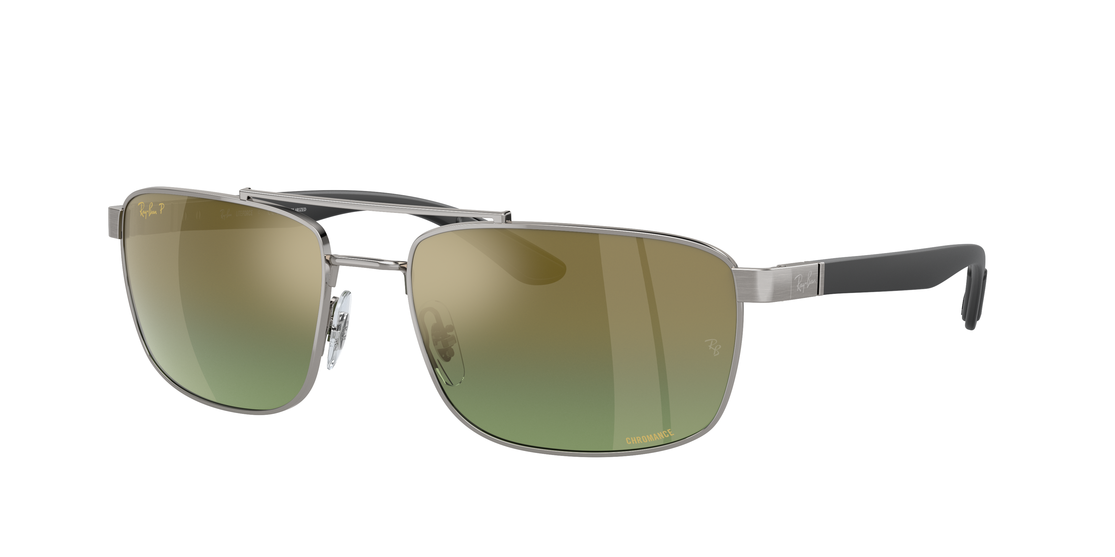 Gunmetal Sunglasses in Green & Gold and Rb3737 Chromance - RB3737CH ...