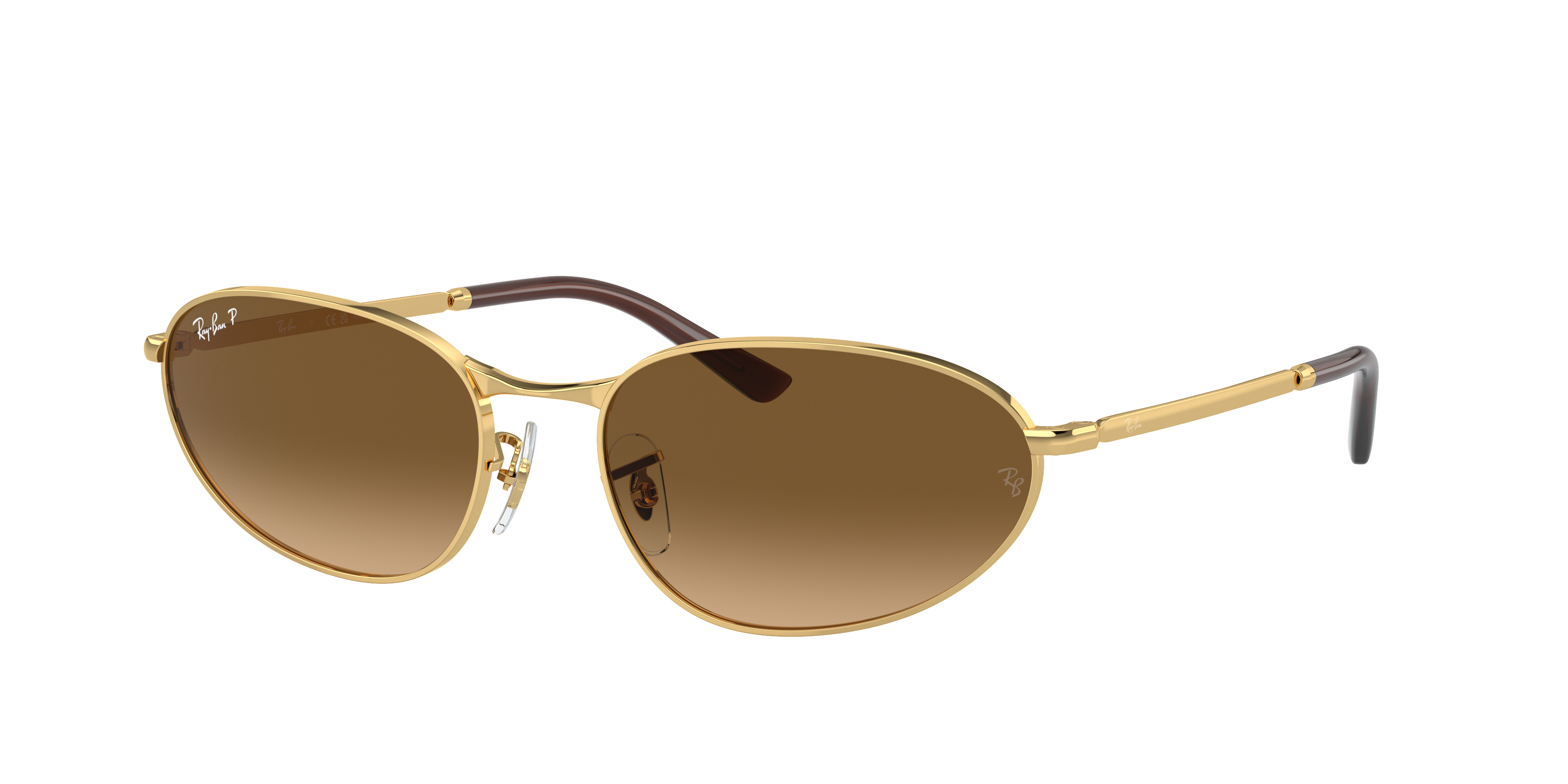 Polished Arista Gold Sunglasses in Brown Polarized (56-18) and Rb3734 ...