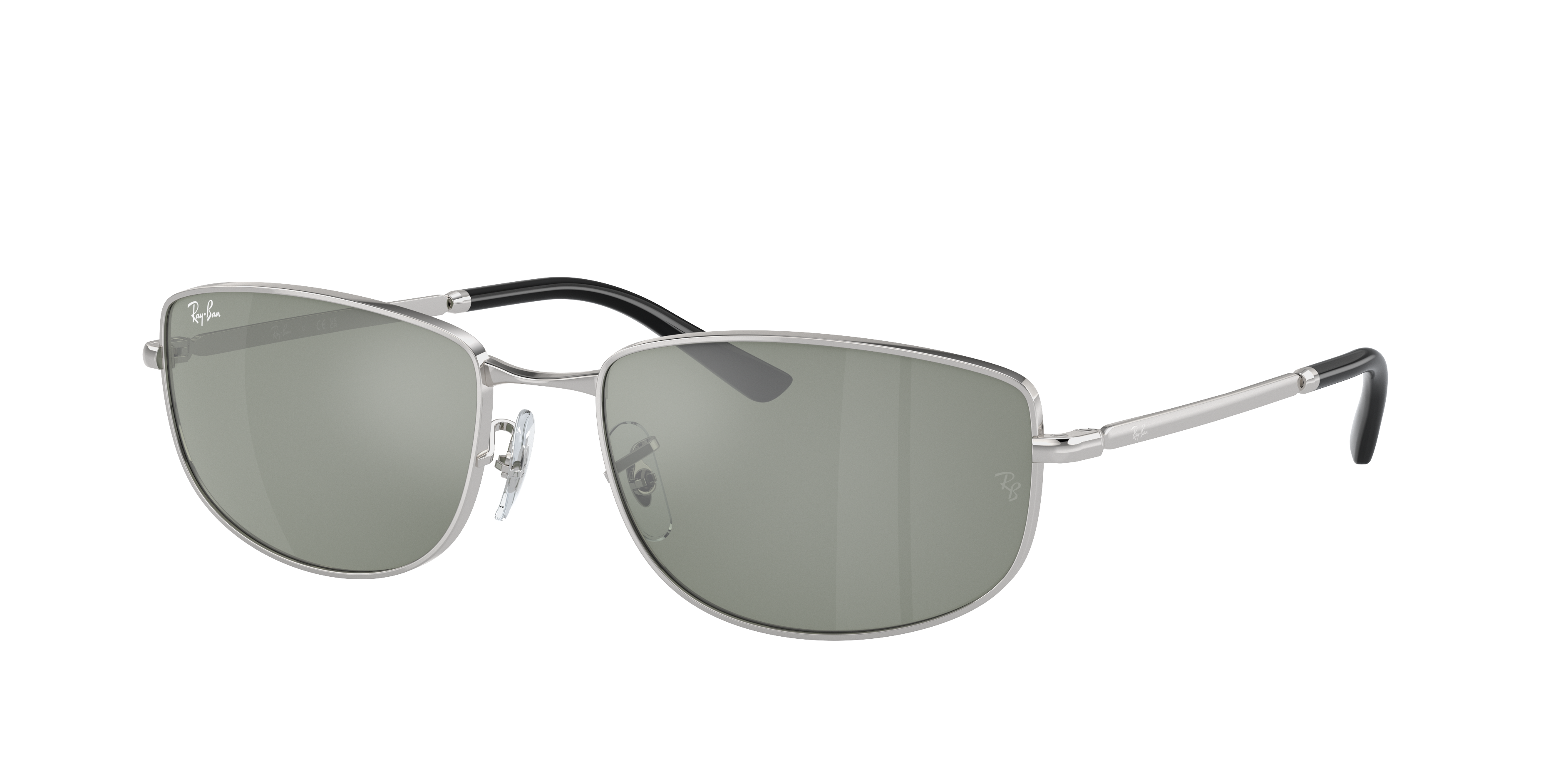 Polished Silver Sunglasses in Green & Silver (59-18) and Rb3732 ...