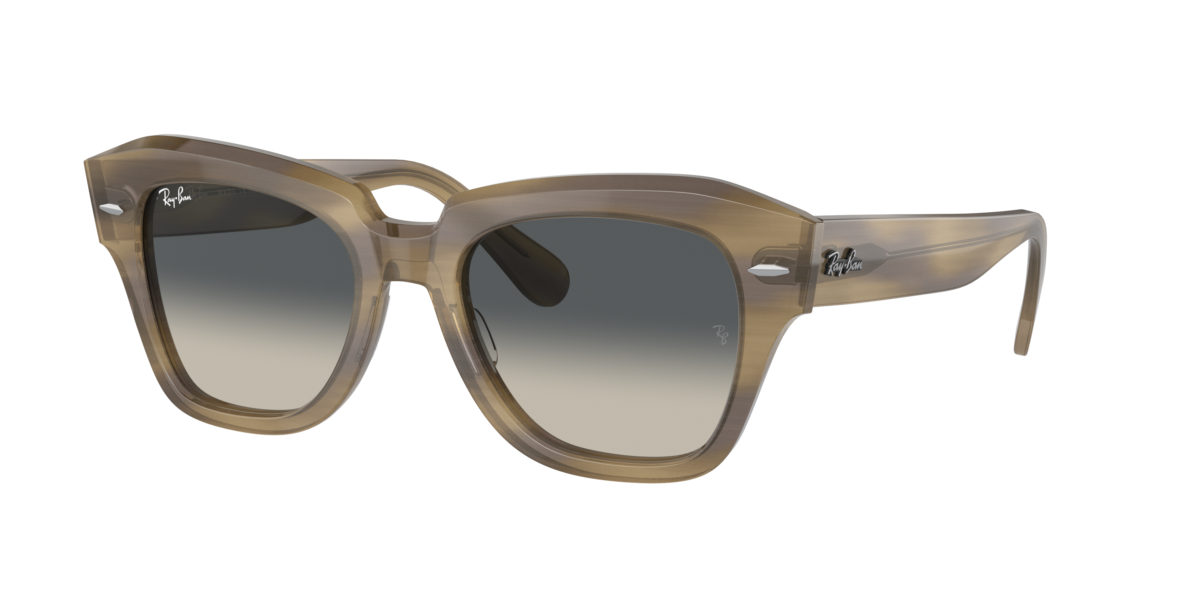 State Street Sunglasses in Polished Striped Green and Grey (52-20 ...