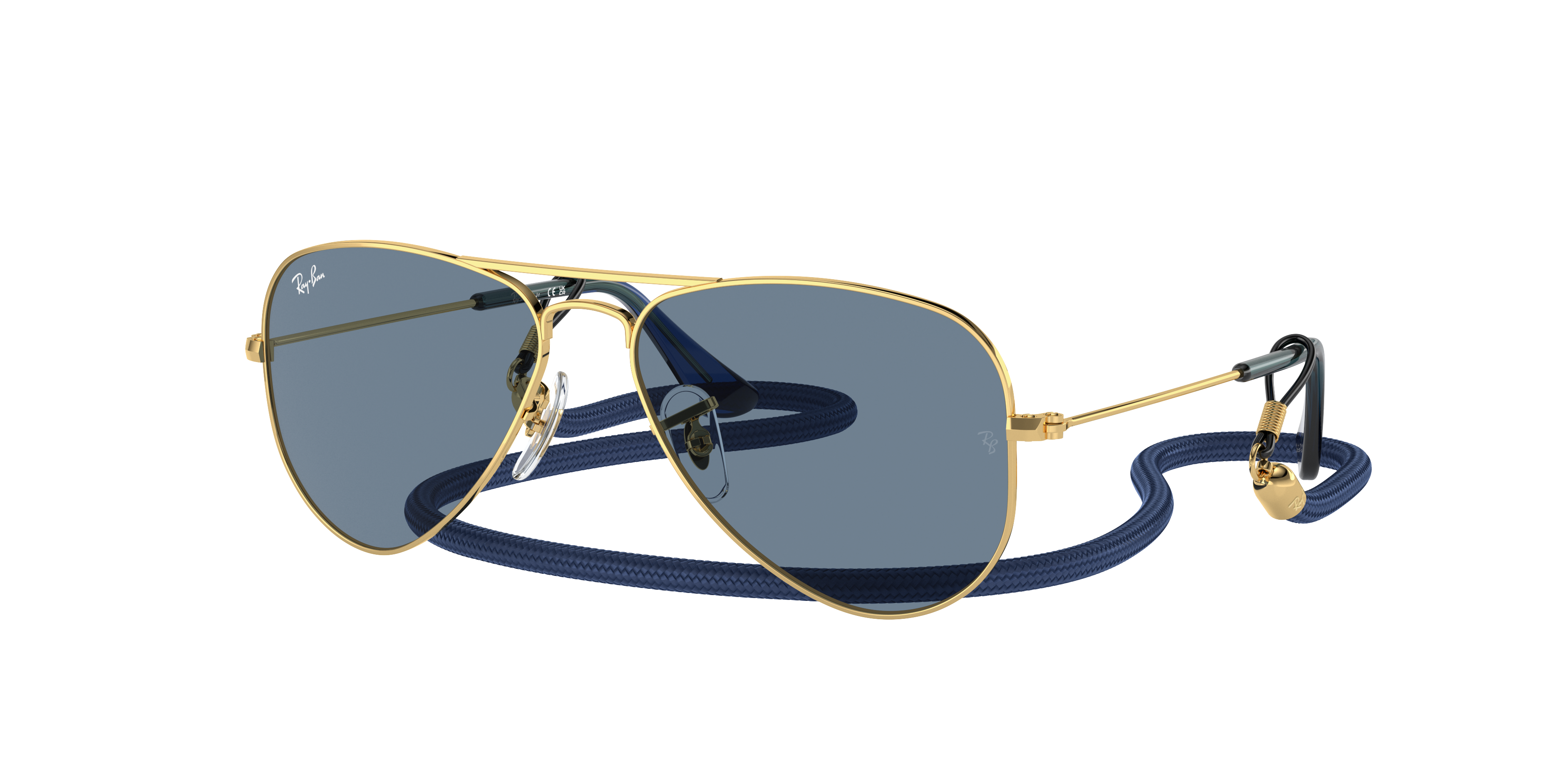 Mini Aviator Summer Capsule Sunglasses in Arista Gold and Light Blue ...