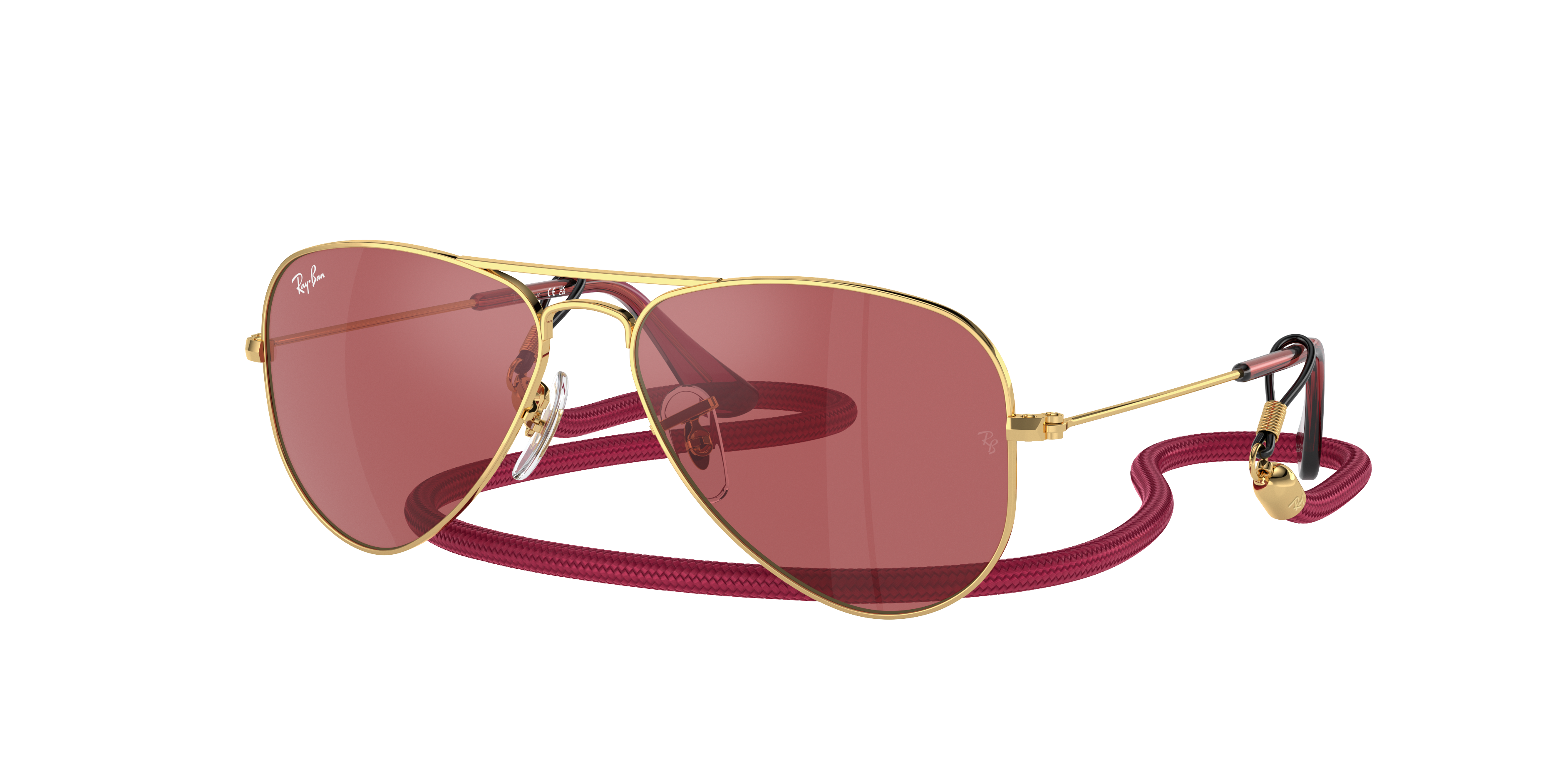 Aviator Kids Sunglasses in Polished Arista Gold and Red Hiper 8 Mirror ...