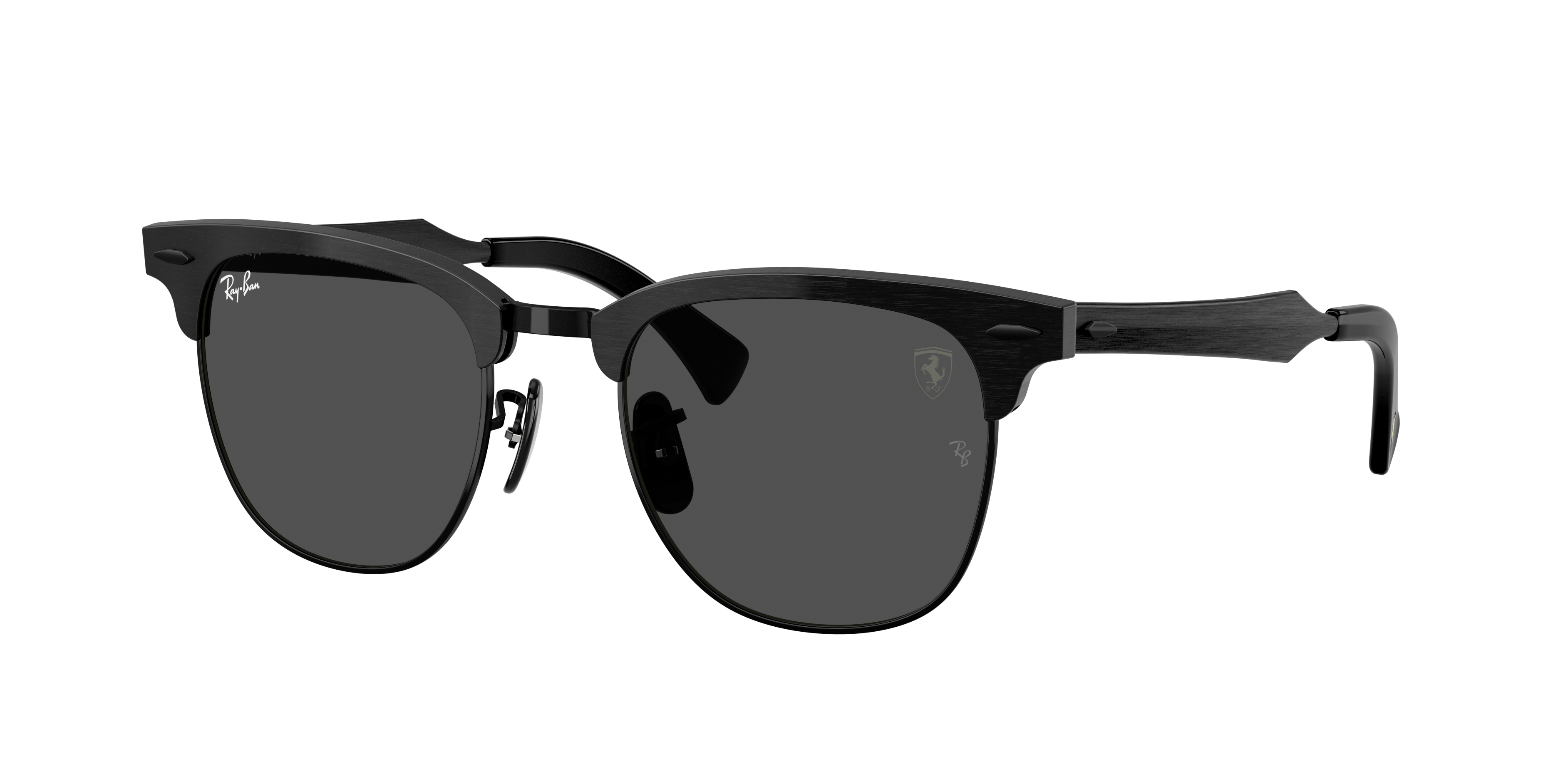 黑色上點綴拉絲黑 搭 深灰色 的 Rb3807m Scuderia Ferrari Collection 太陽眼鏡 - RB3807M ...