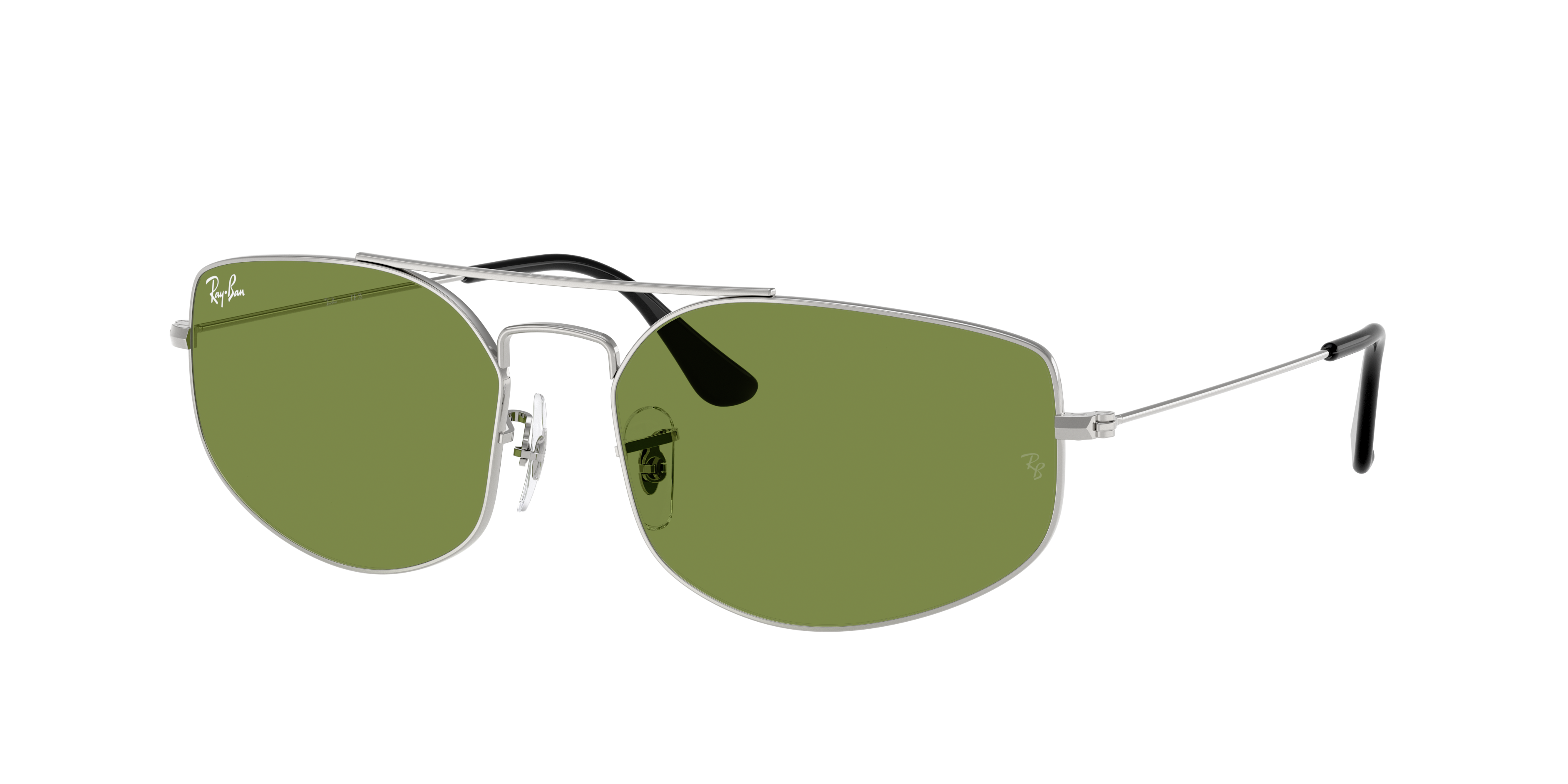 Explorer V Sunglasses in Silver and Green - RB3845 | Ray-Ban®