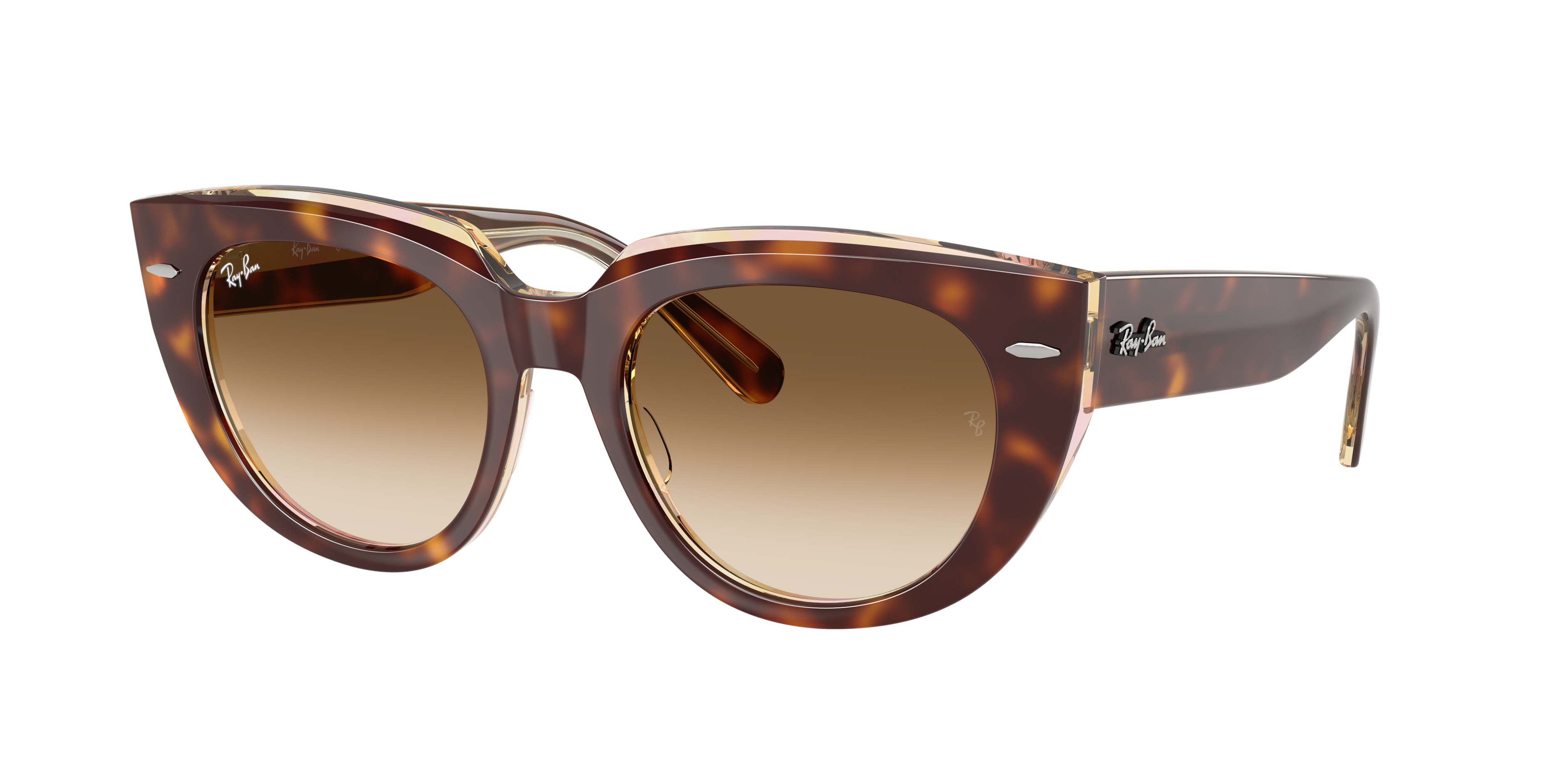 Doreen Sunglasses in Polished Light Havana On Transparent Multicolor ...