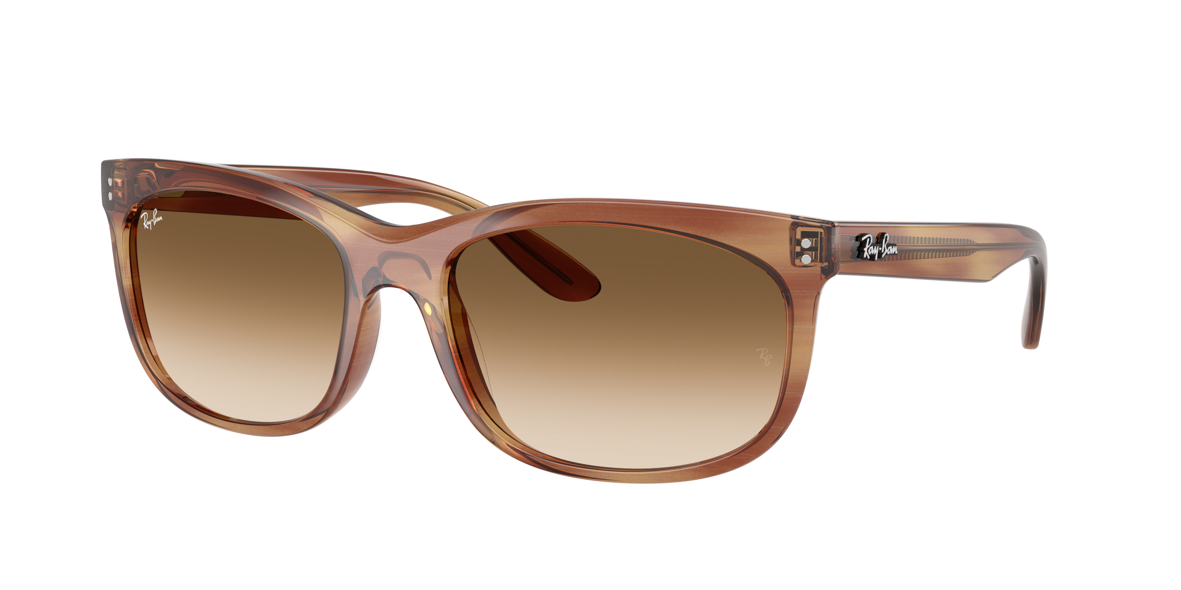 Balorette Sunglasses in Striped Brown and Clear Gradient Brown - RB2389 ...