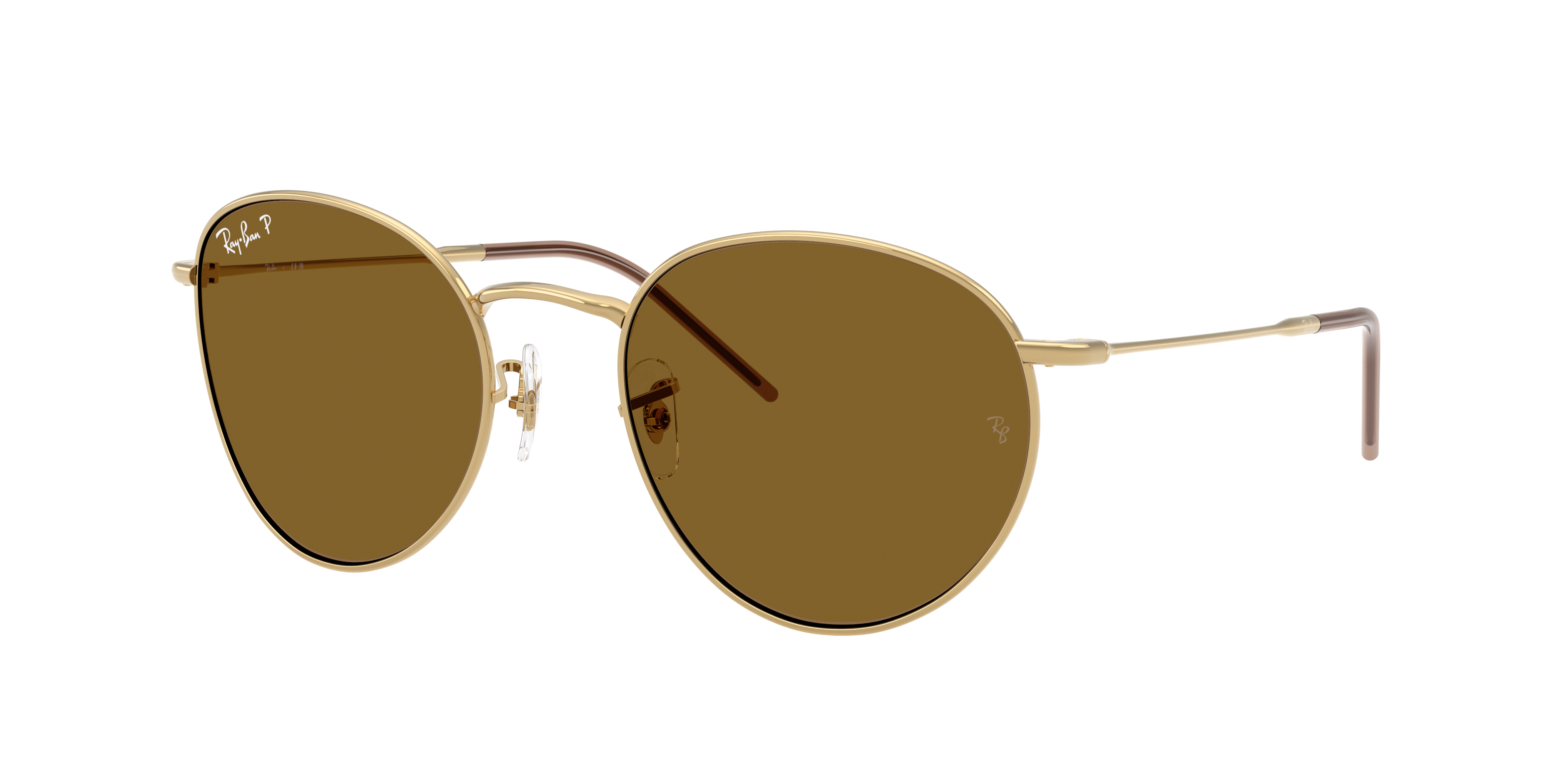 Round Reverse Sunglasses in Arista Gold and Polar Brown - RBR0103S ...