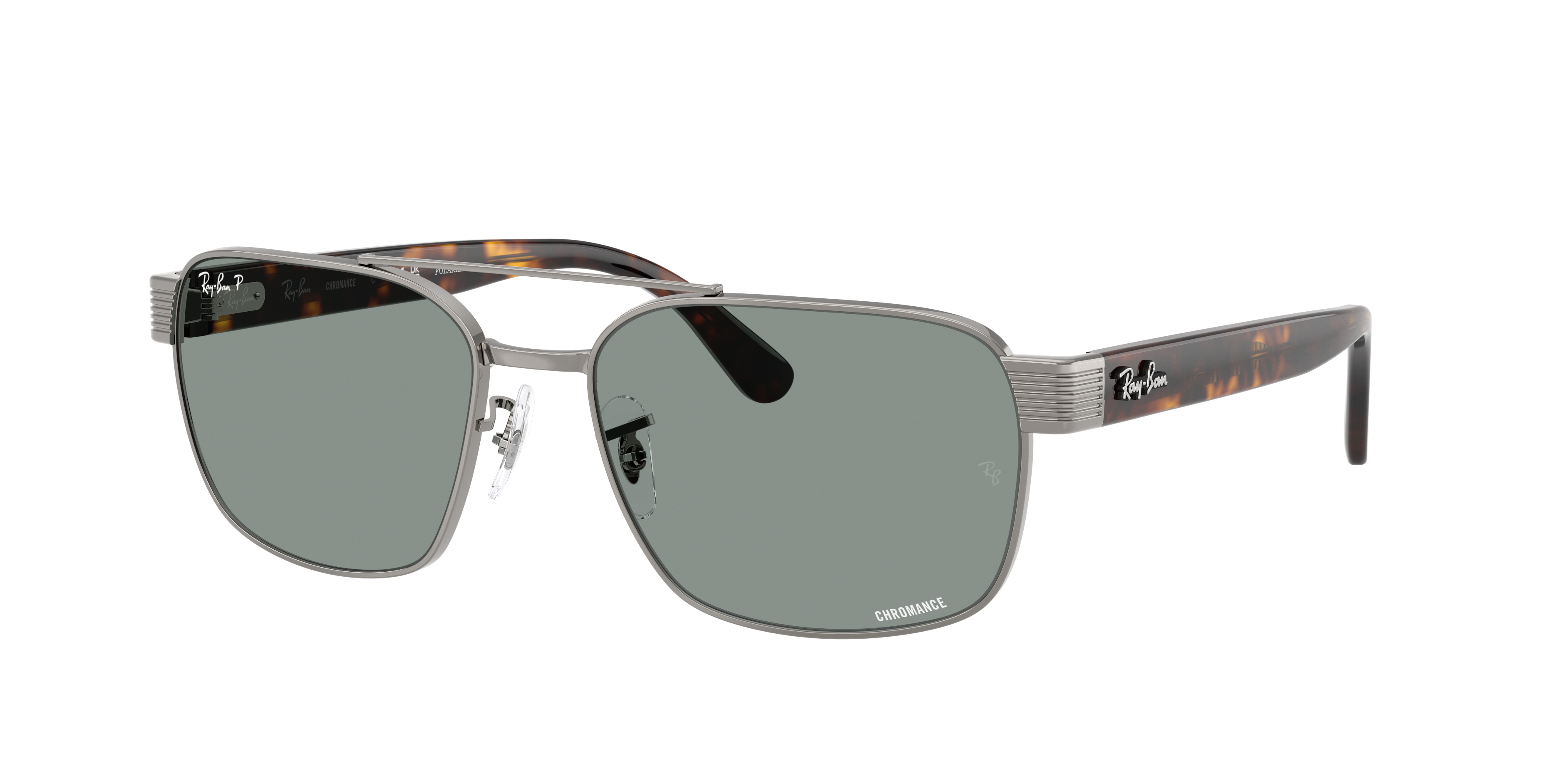 Gunmetal Sunglasses in Polarized Light Blue and Rb3751ch Chromance ...