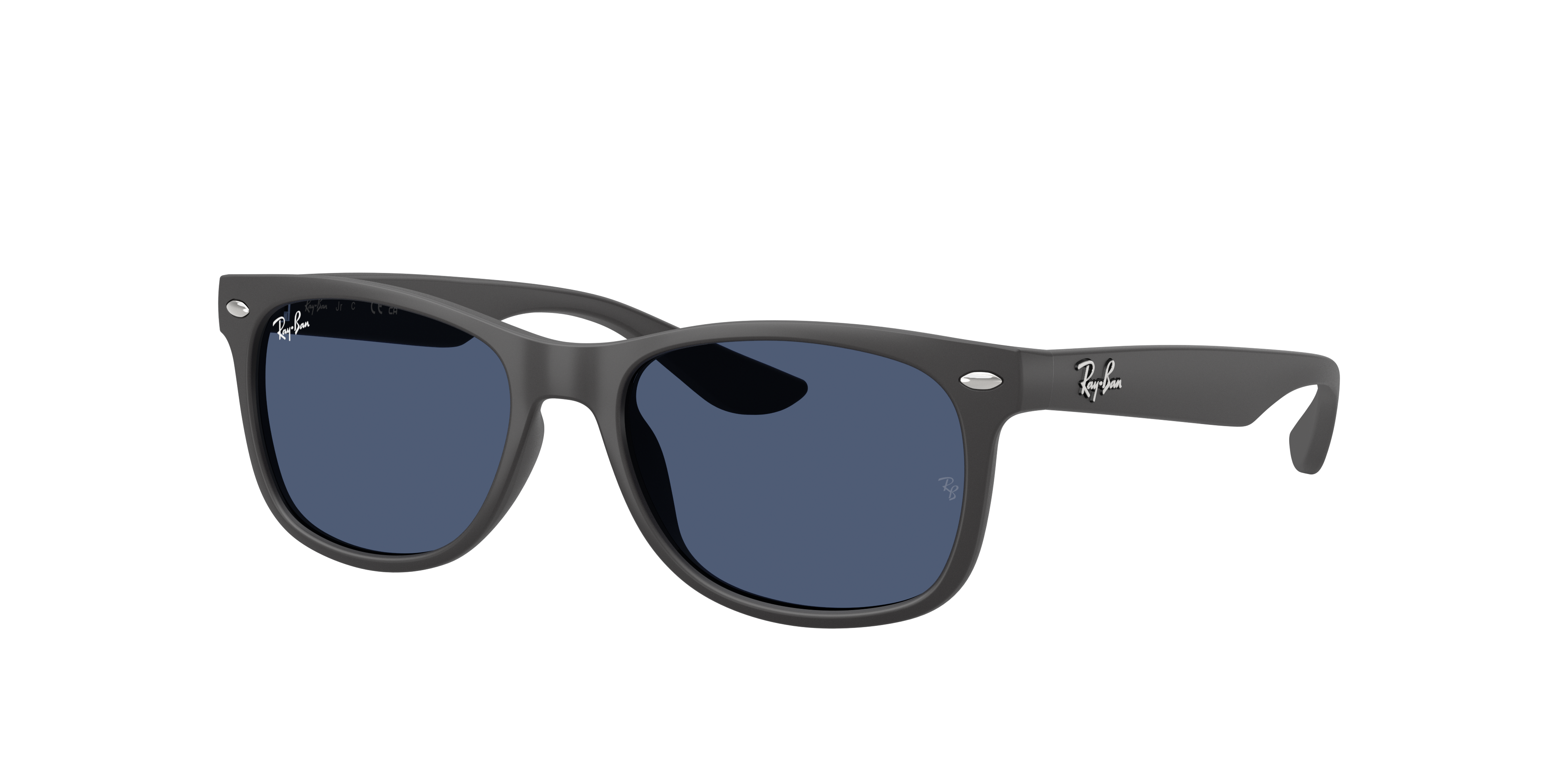 New Wayfarer Kids Sunglasses in Polished Rubber Dark Gray and Dark Blue ...