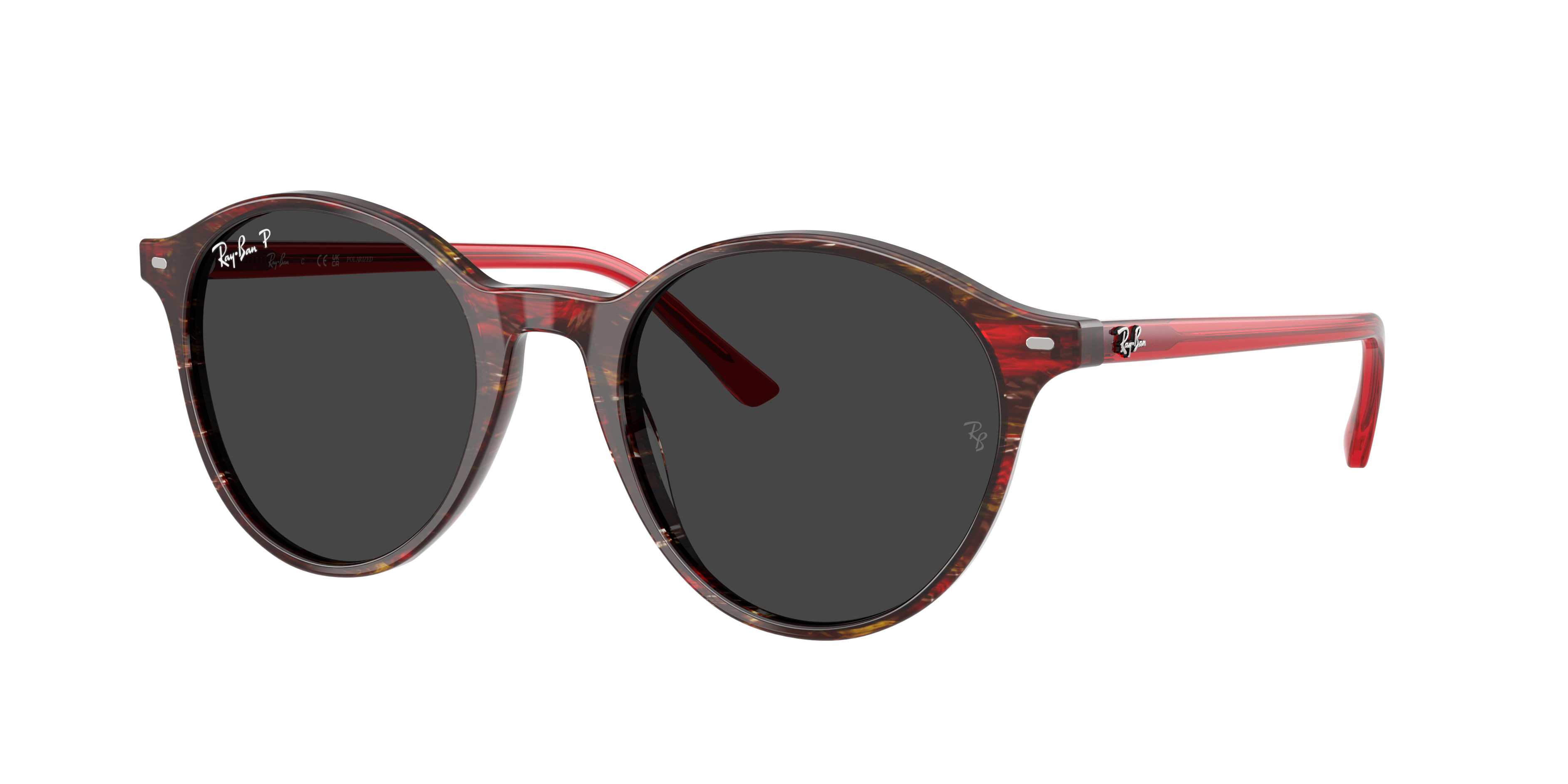 Polished Transparent Shade Fantasy Red Sunglasses in Polarized Black ...