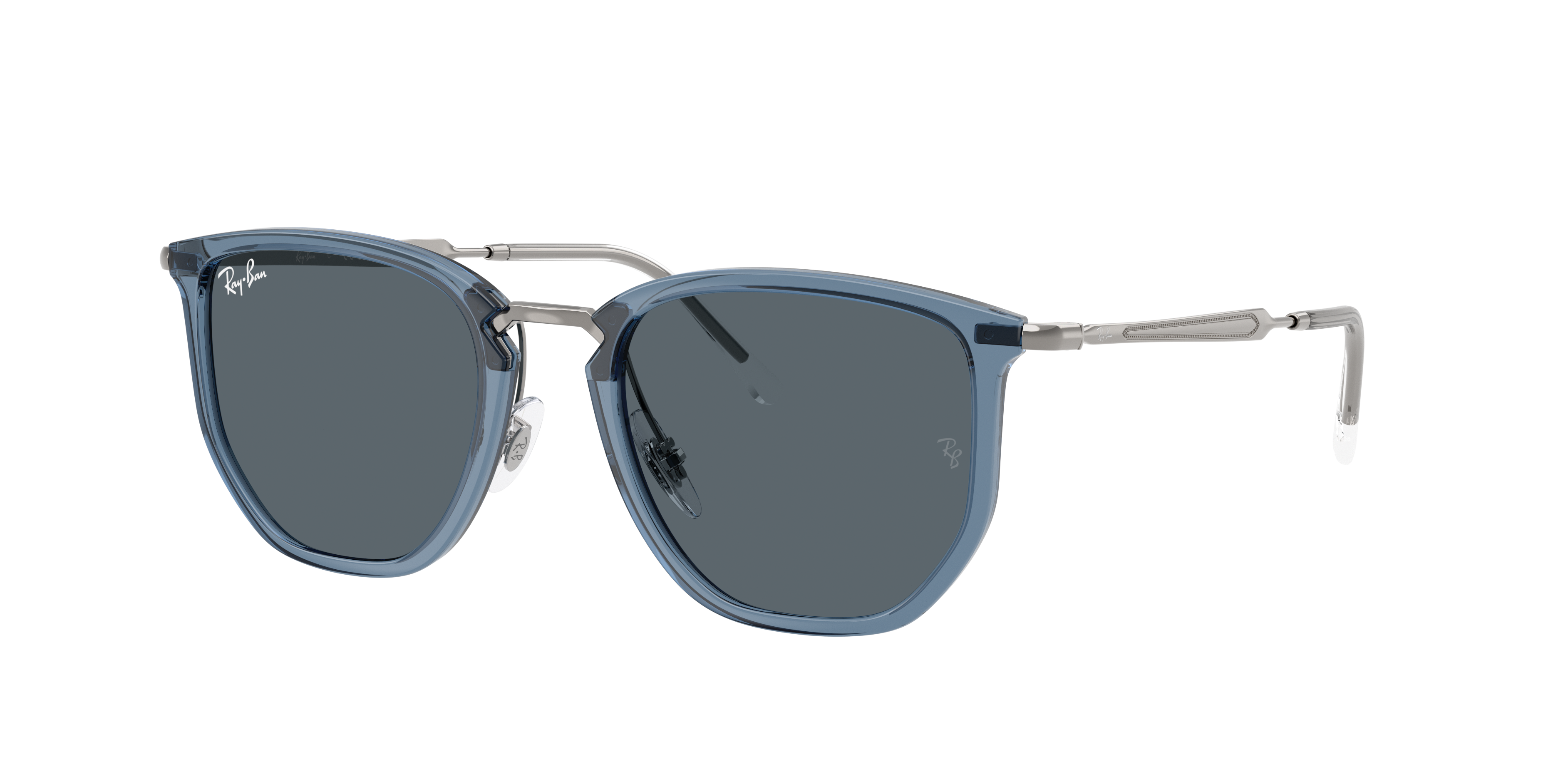 Polished Transparent Blue Sunglasses in Blue (53-20) and Rb4451 ...