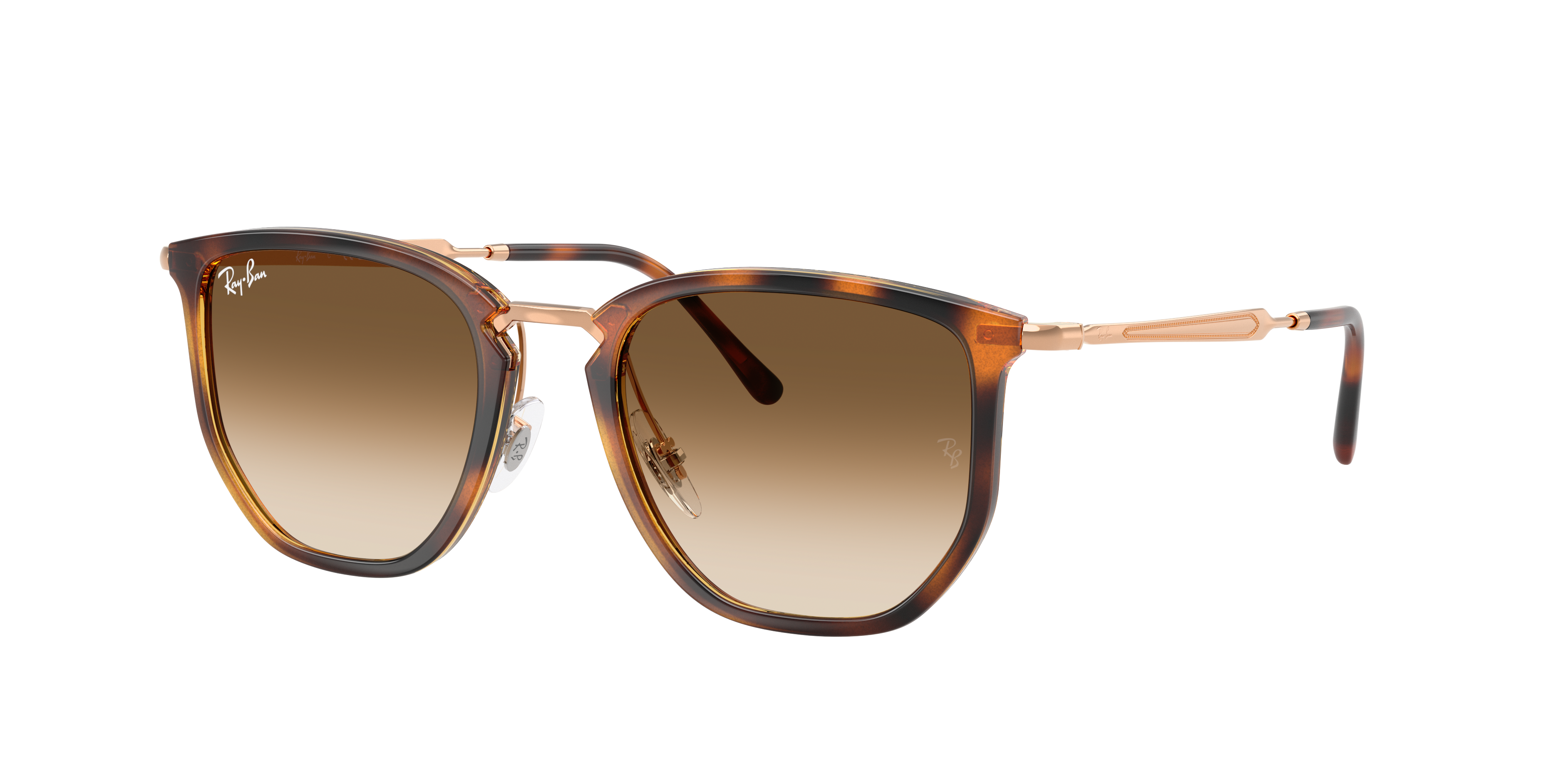 Polished Transparent Orange Sunglasses in Clear Gradient Brown (50-20 ...