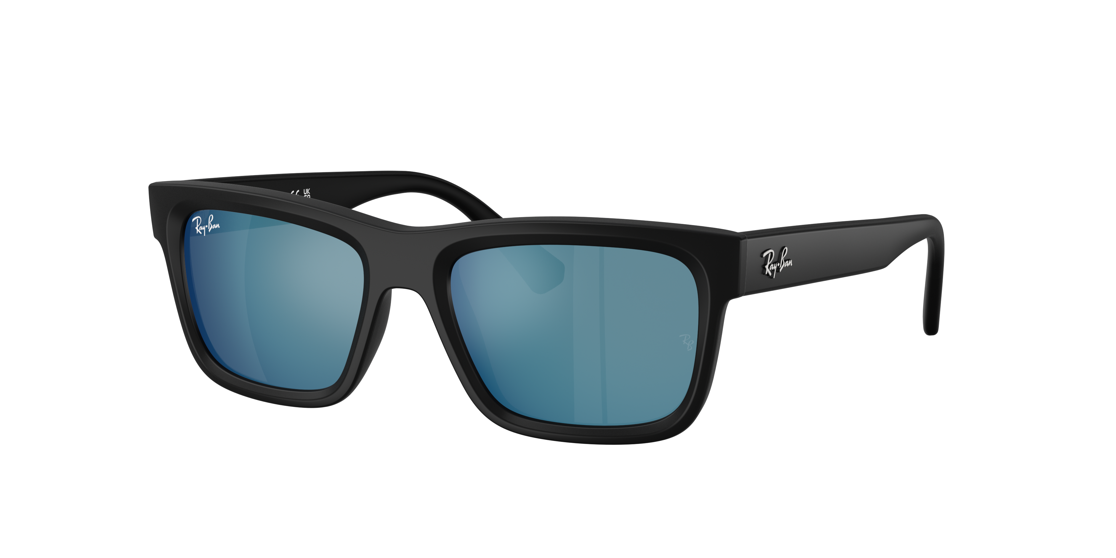 Rb9196s Kids Bio-based Sunglasses in Matte Black and Dark Blue Mirror ...