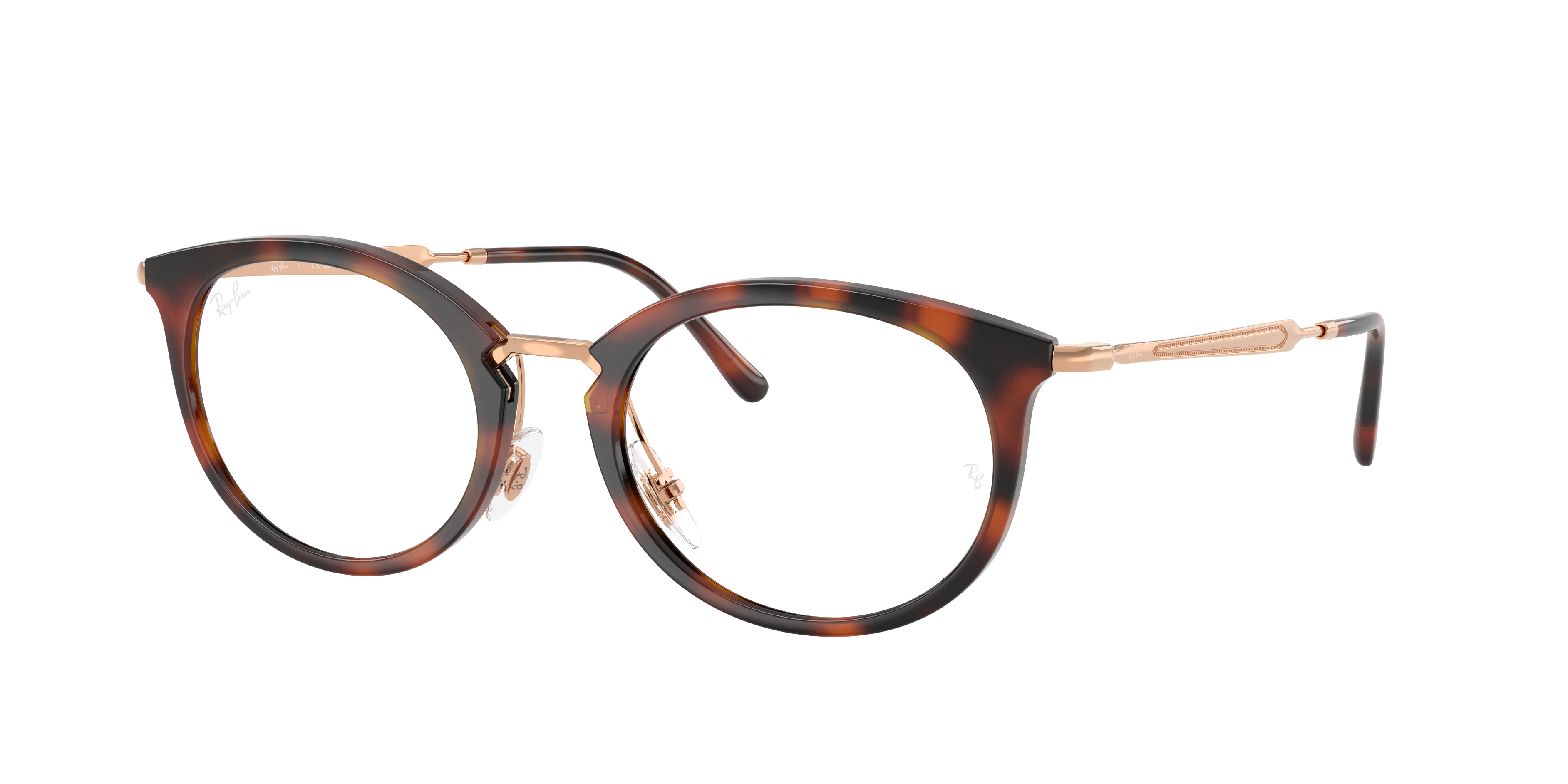 Rb7255 Optics Eyeglasses with Striped Havana Frame - RB7255 | Ray-Ban®