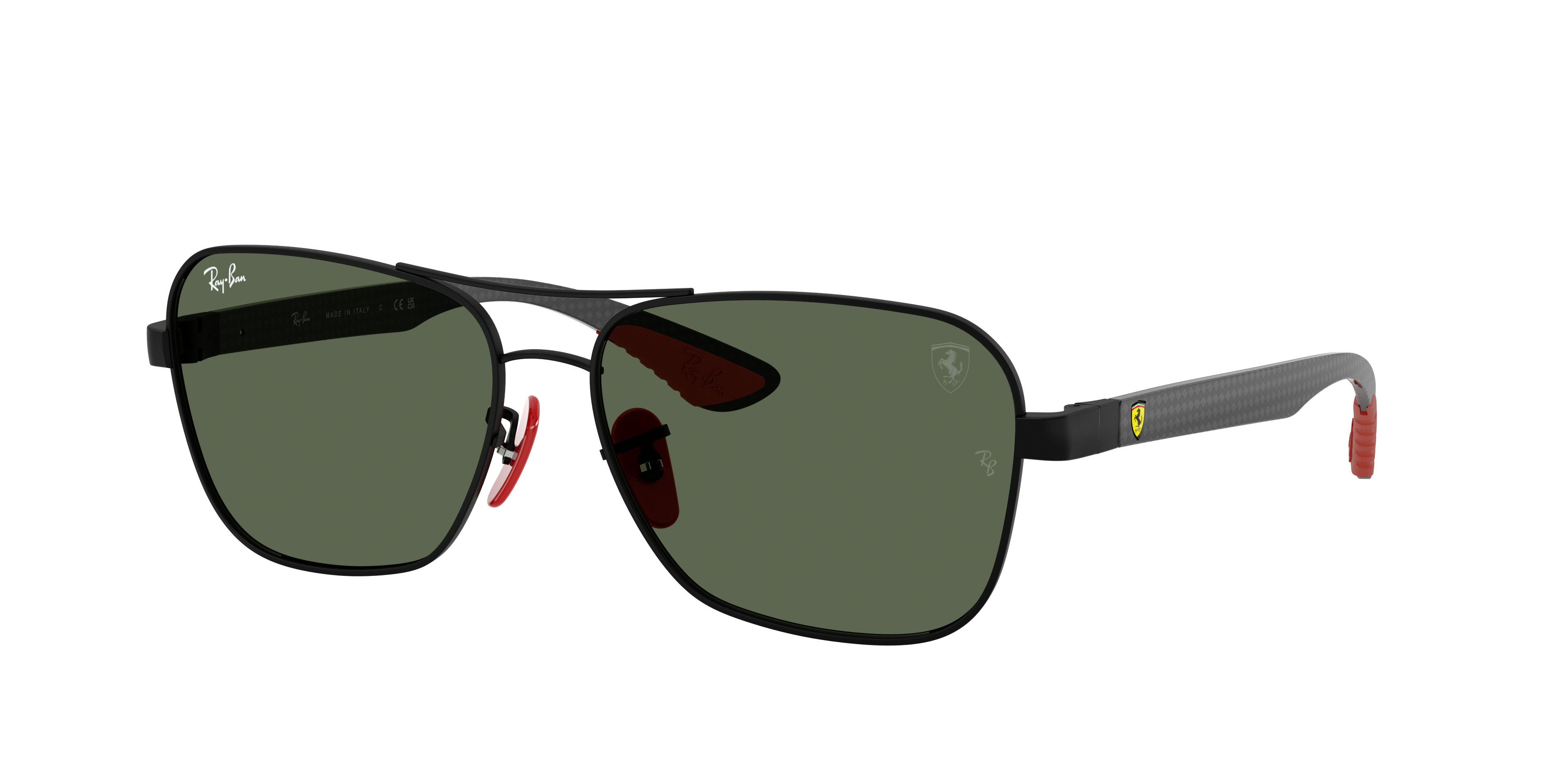 Matte Black Sunglasses in Dark Green and Rb8336m Scuderia Ferrari ...