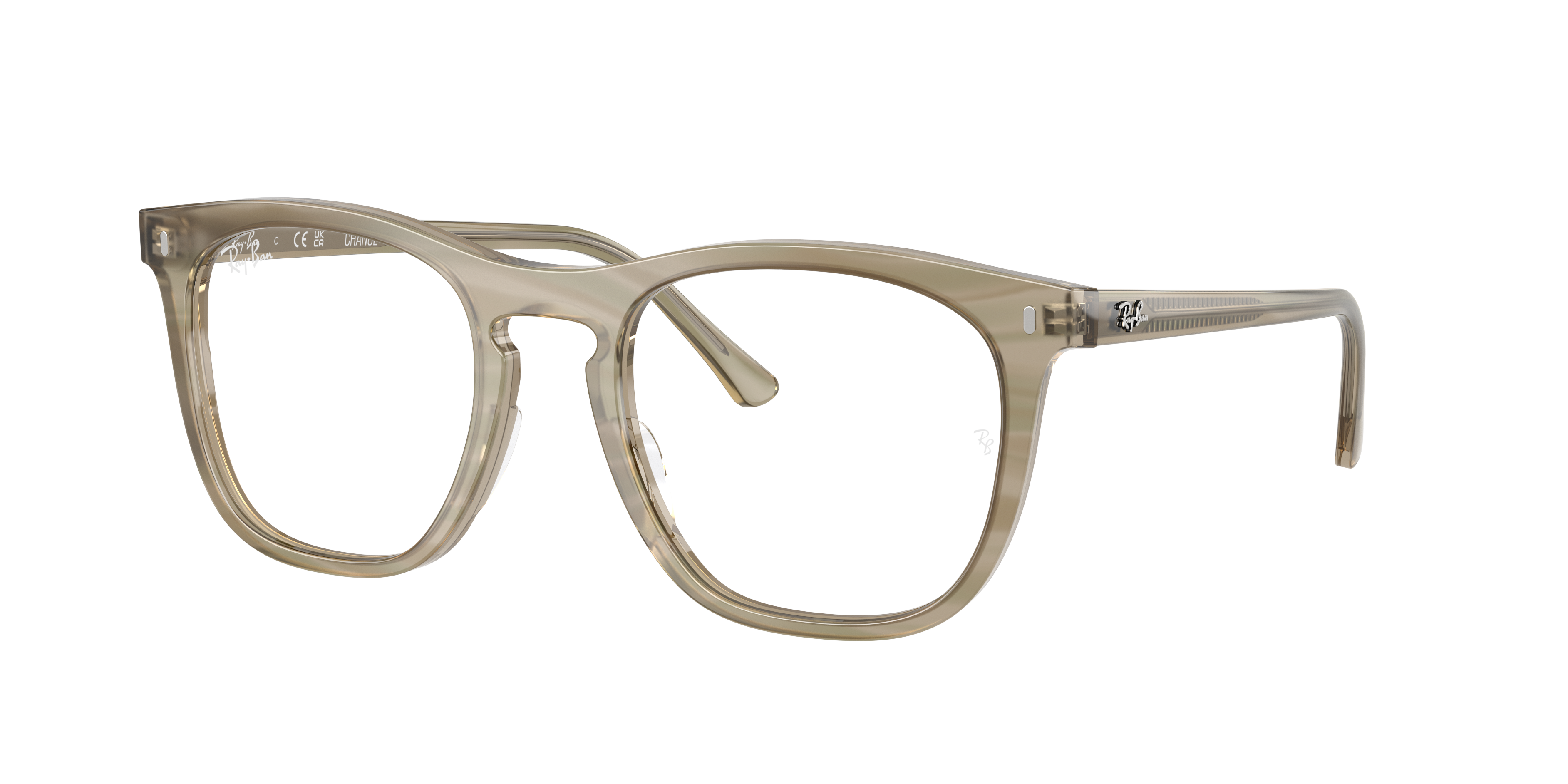 Rb2210v Optics Change Eyeglasses with Polished Photo Striped Grey Frame ...