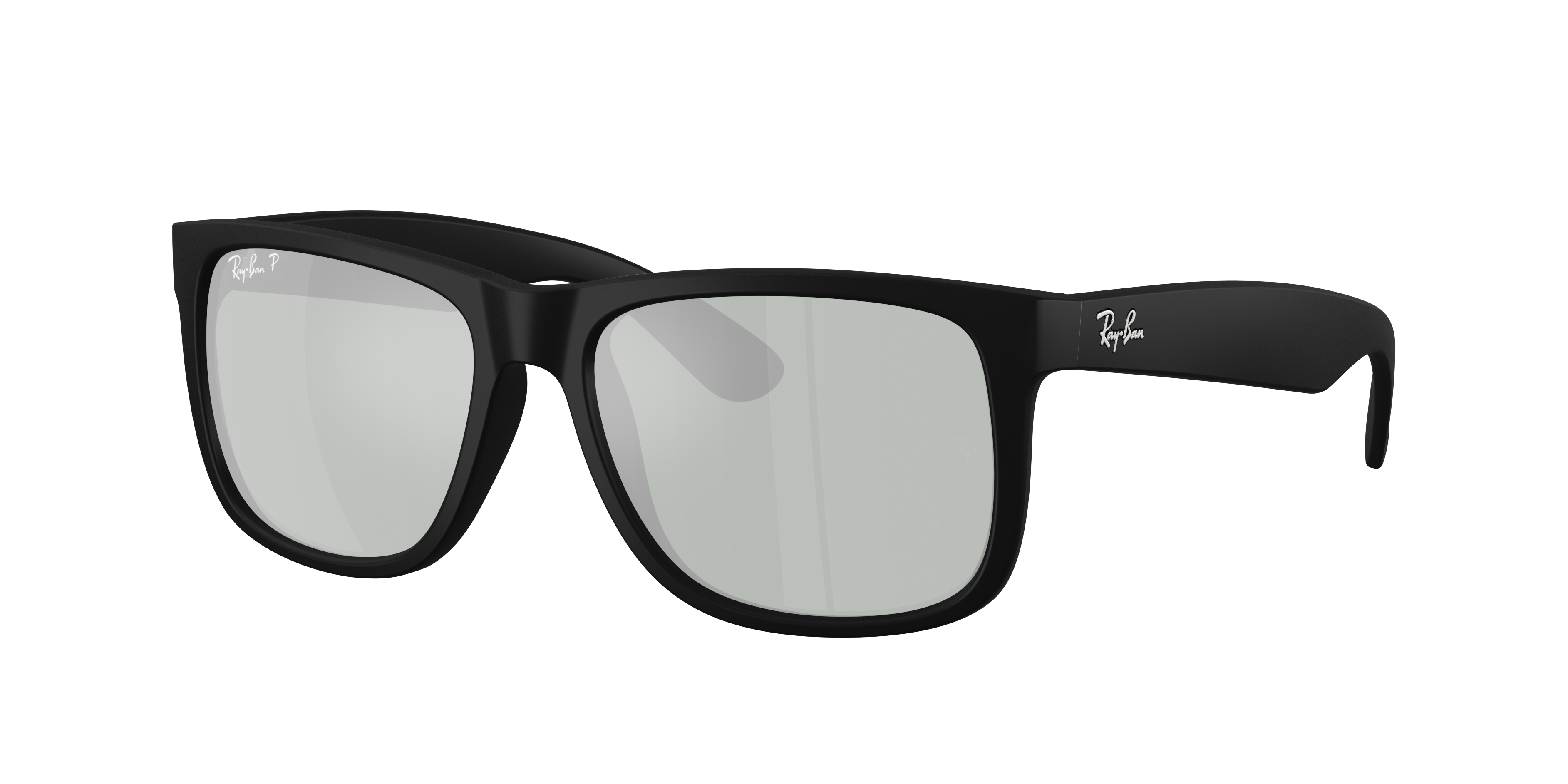 Justin Classic Gafas de Sol Goma Negra en Espejo Verde Plata Polarizada ...
