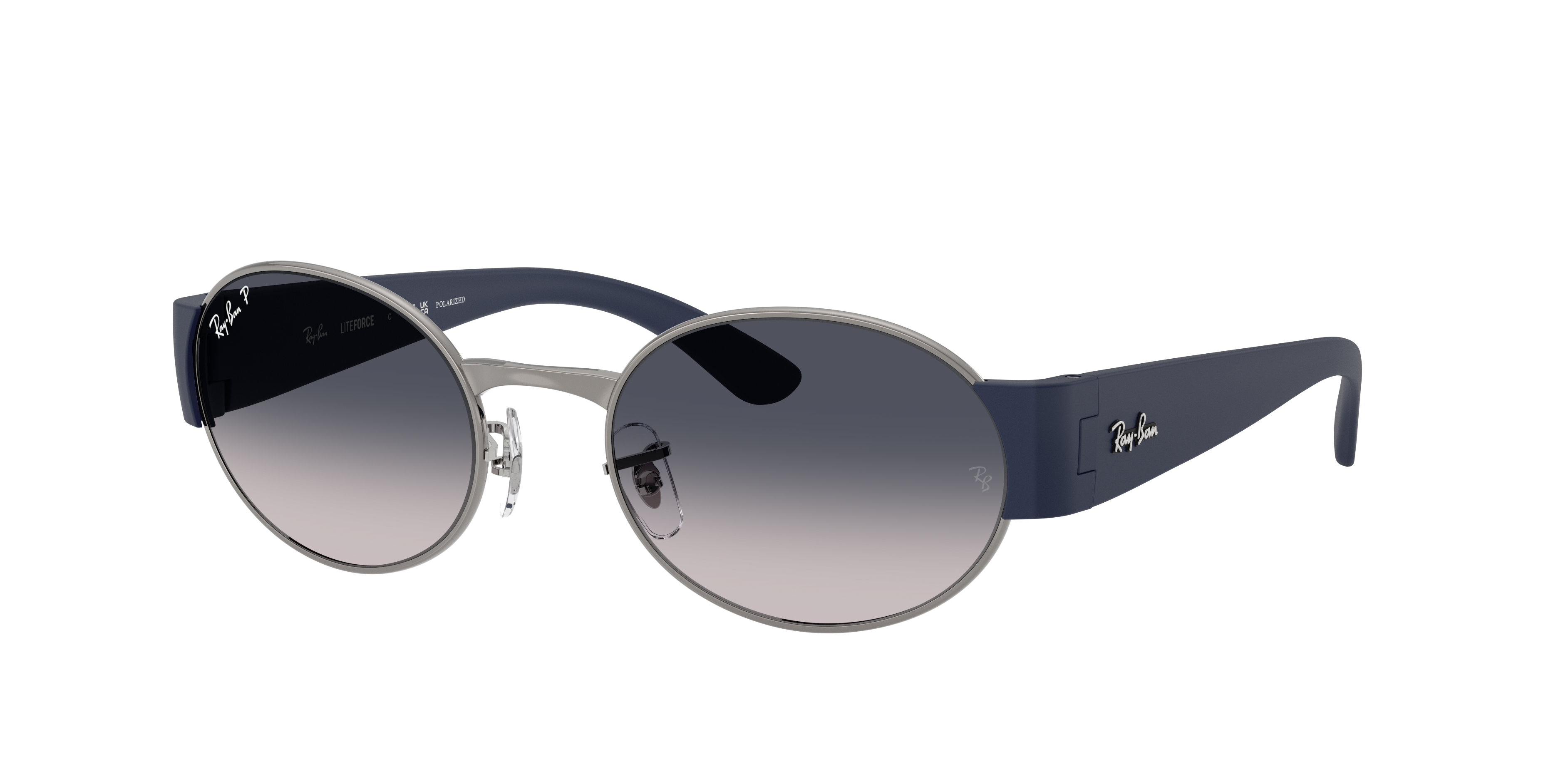 Polished Gunmetal Sunglasses in Blue Gradient Polarized (52-20) and ...