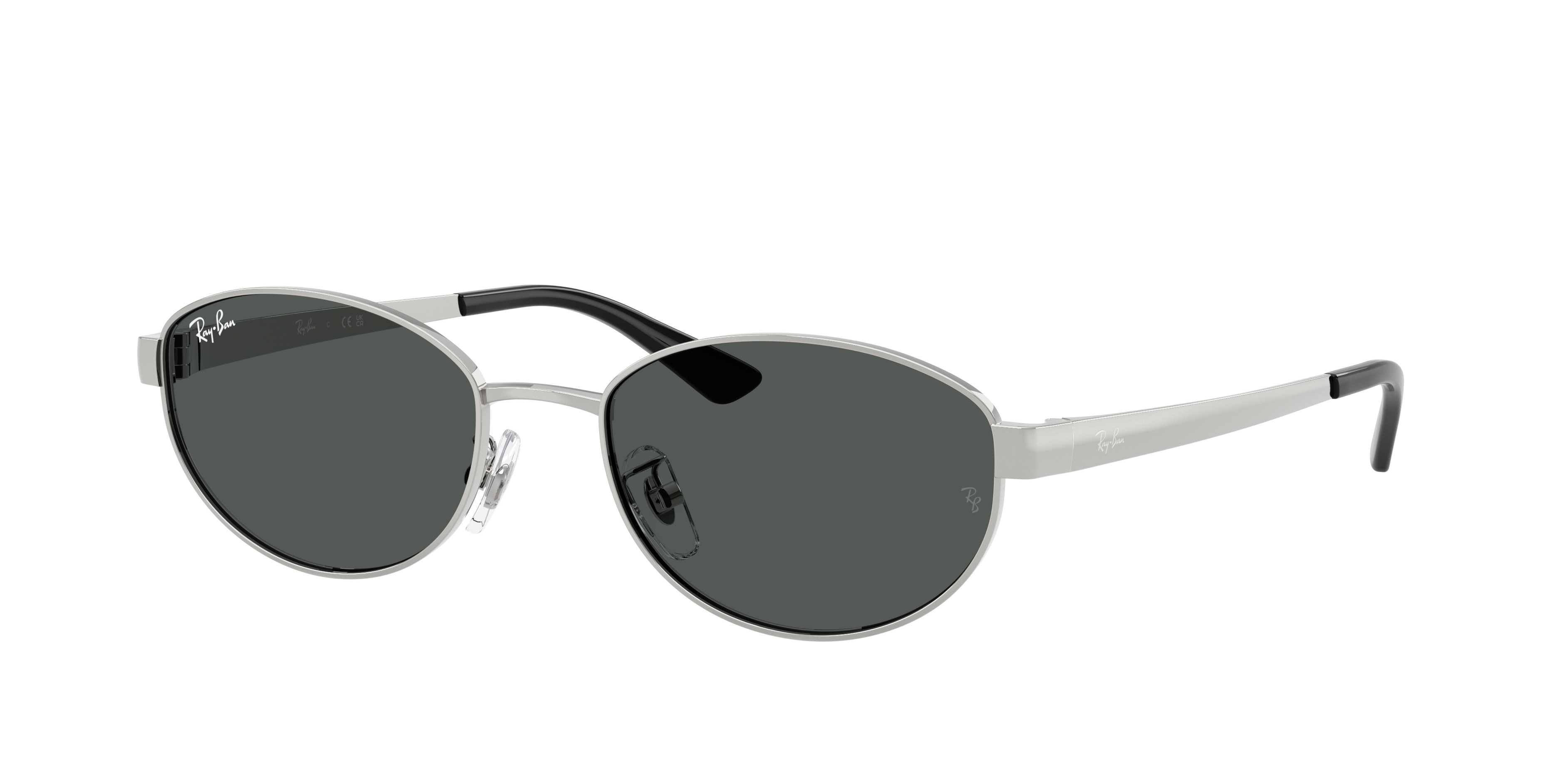 Polished Silver Sunglasses in Dark Grey (55-19) and Rb3774d - RB3774D ...