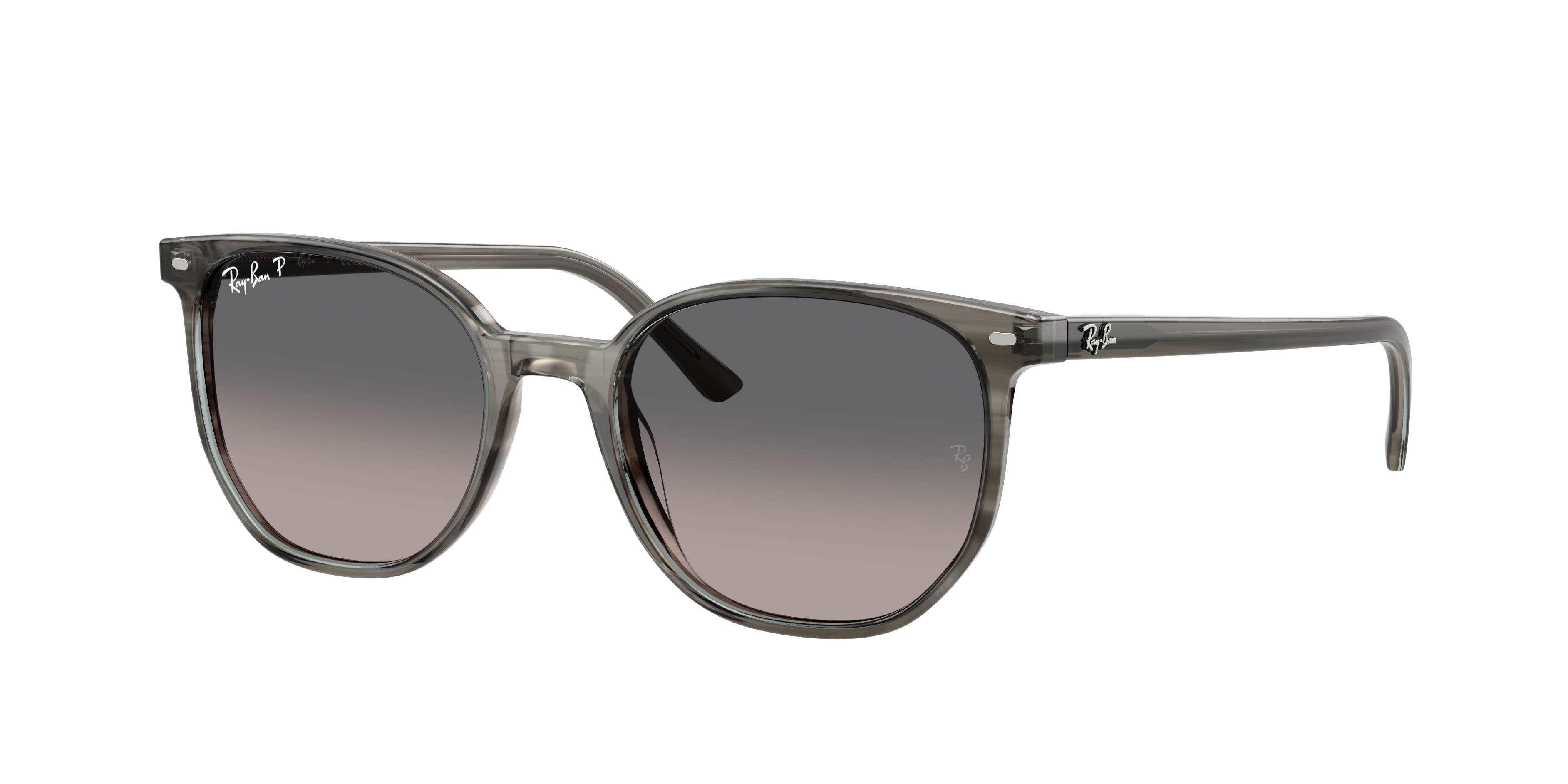 Polished Striped Grey Sunglasses in Polarized Grey Gradient (54-19) and ...