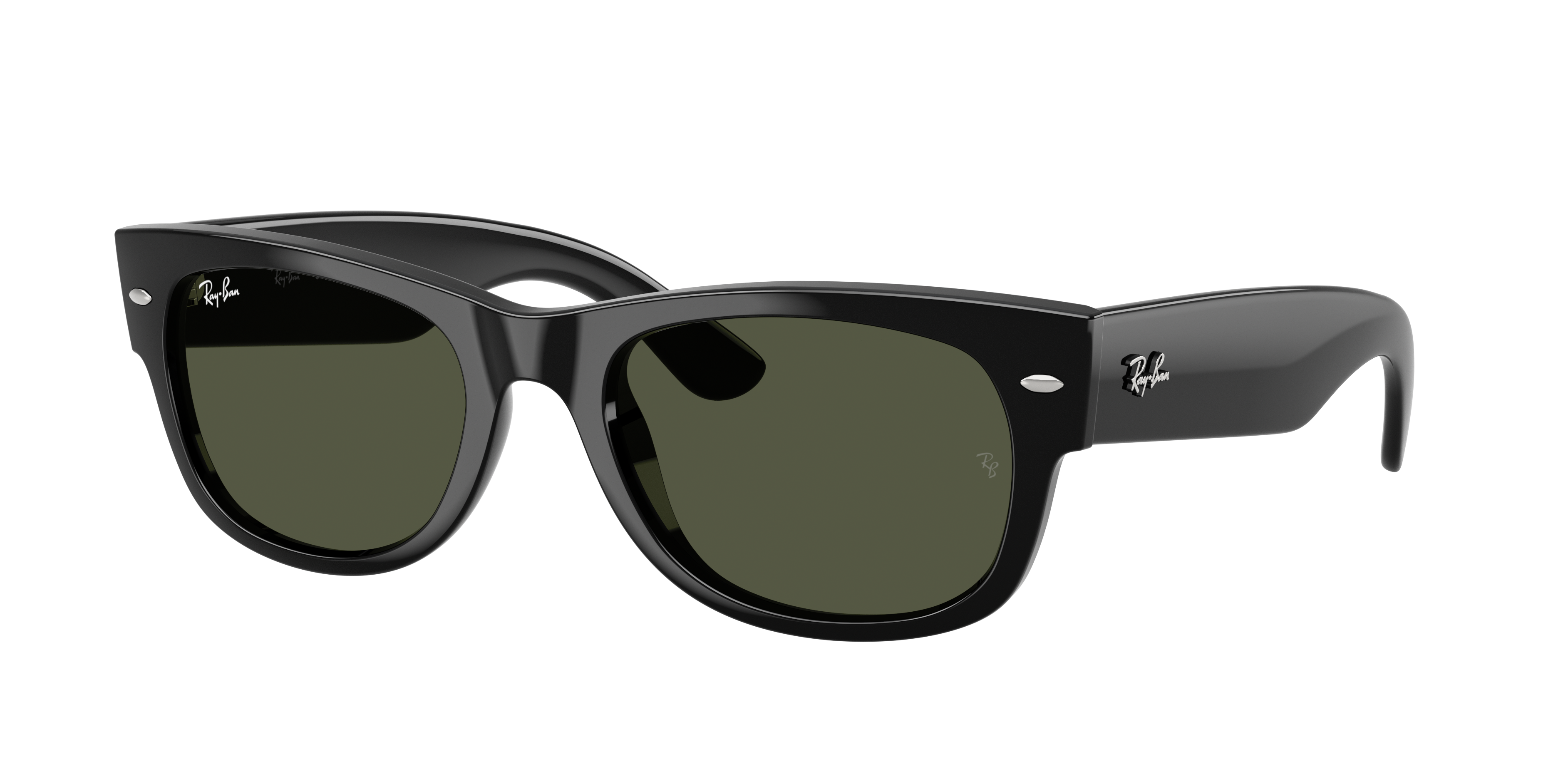 Mega Wayfarer Ii Gafas de Sol Pulido Negro en Verde - RB0832S | Ray-Ban®