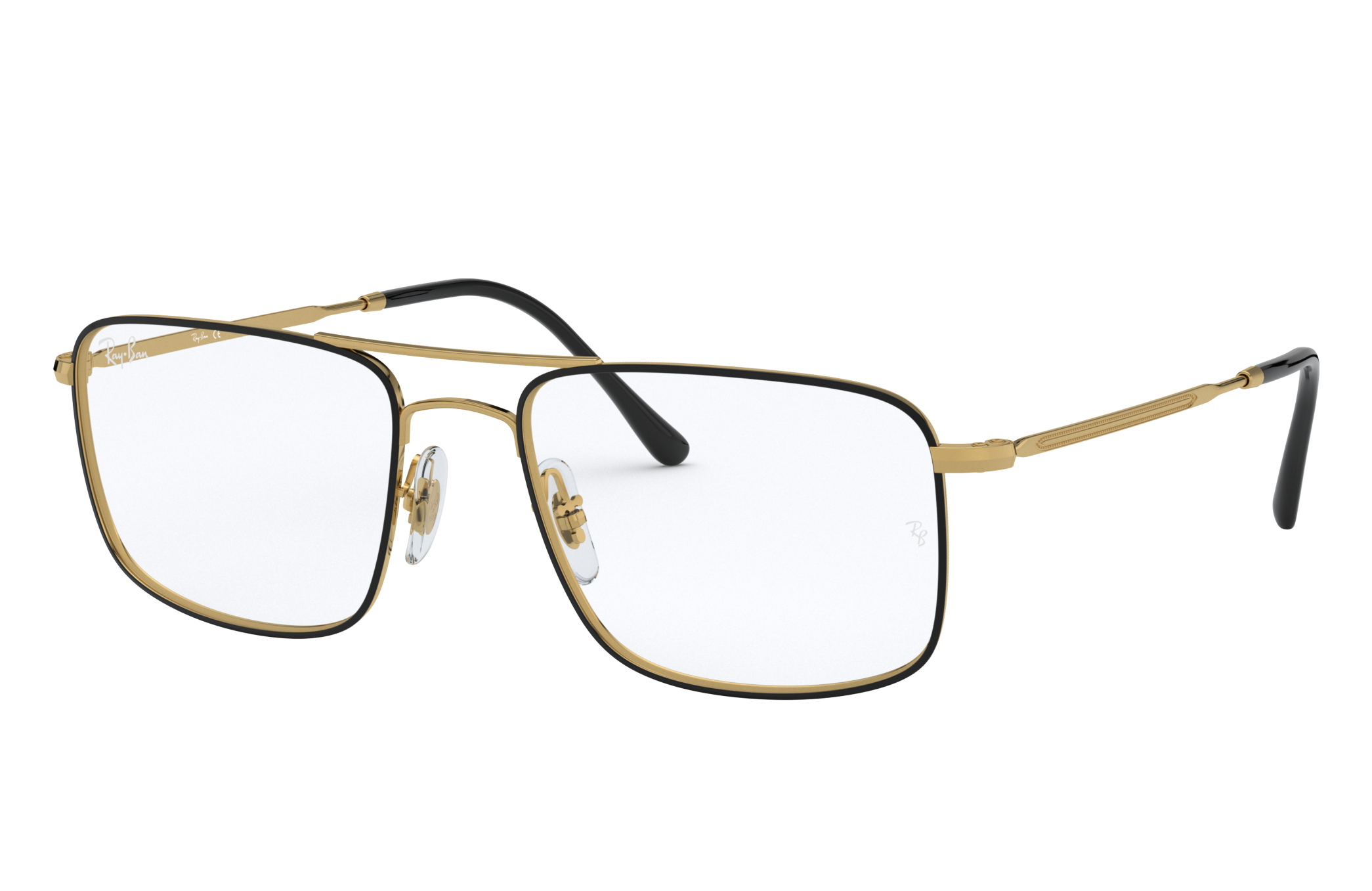 Rb6434 Optics Eyeglasses with Polished Black On Gold Frame (53-18 ...