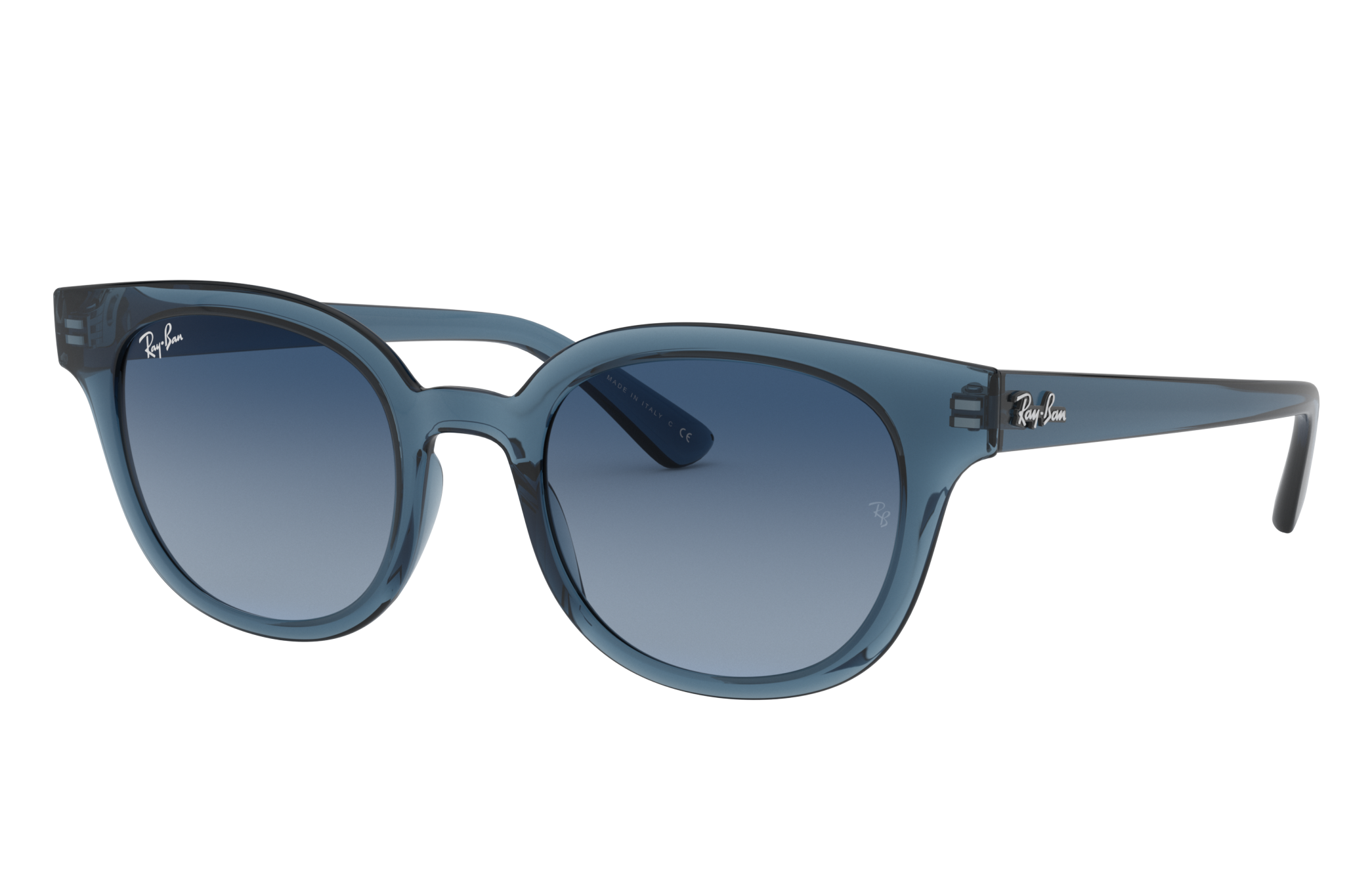 Rb4324 Sunglasses in Transparent Dark Blue and Azure/Blue Gradient ...