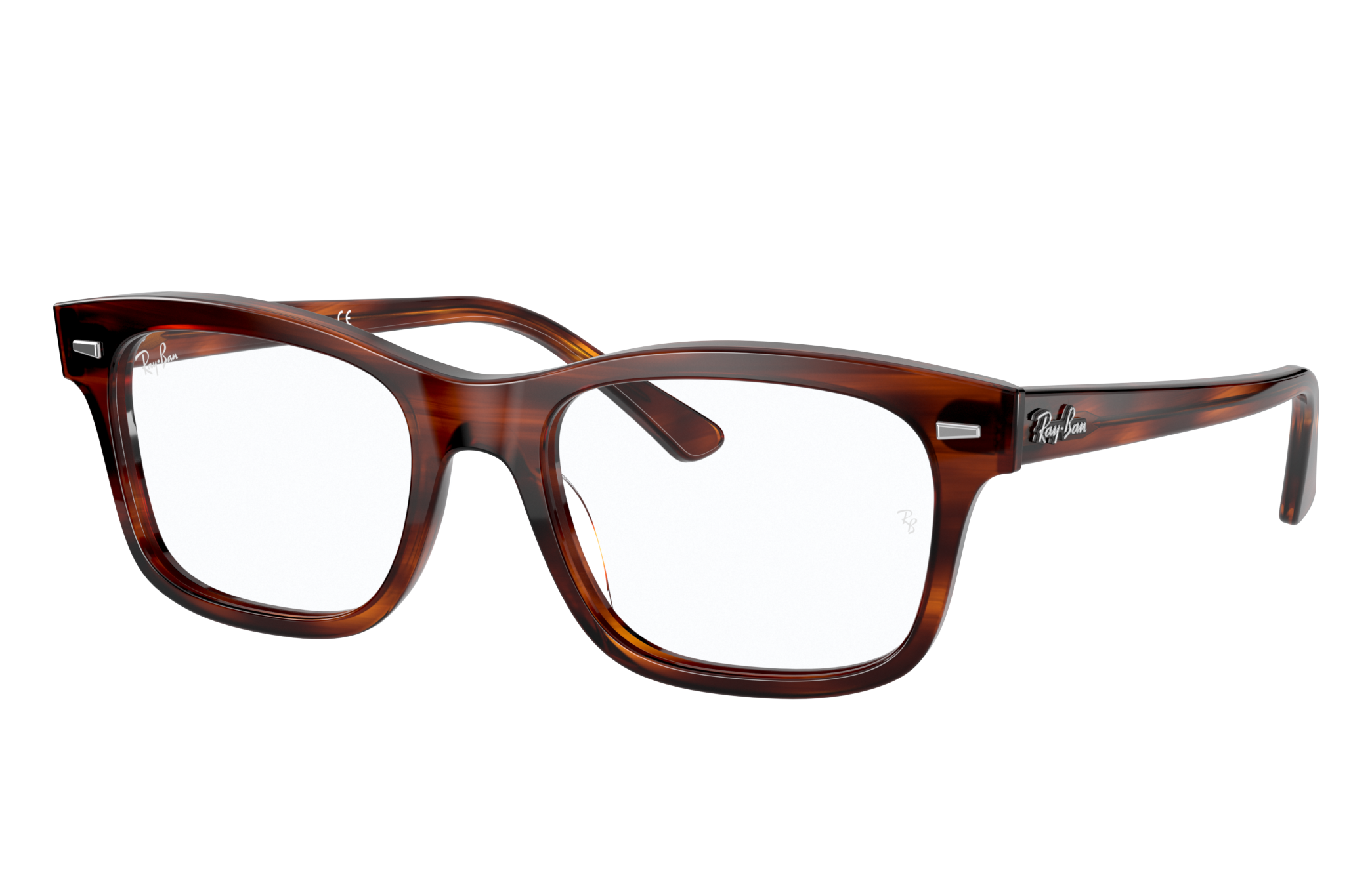Burbank Optics Eyeglasses with Striped Red Havana Frame - RB5383F | Ray ...