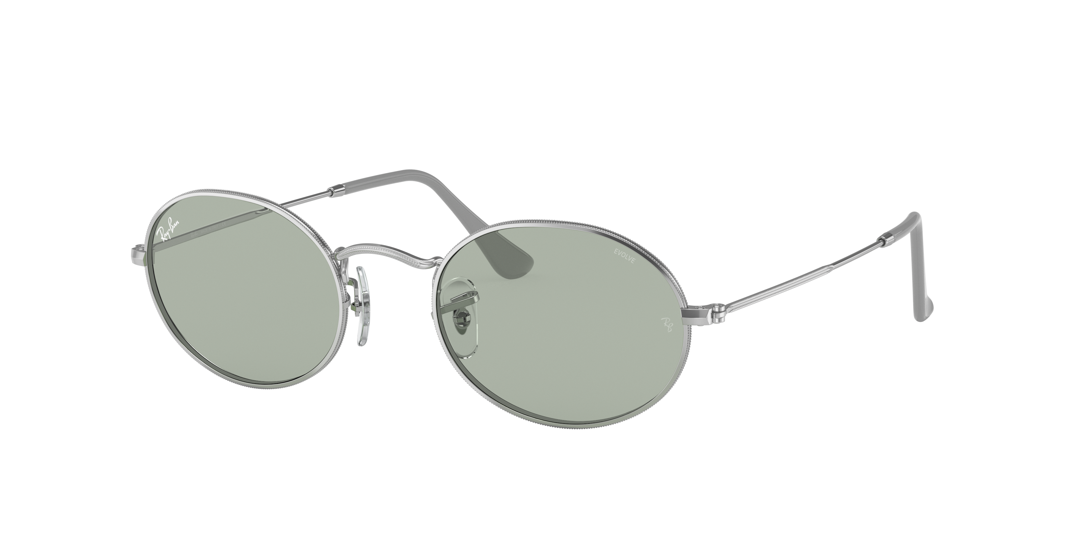 Oval Solid Evolve Sunglasses in Silver and Green/Blue - RB3547 | Ray-Ban®