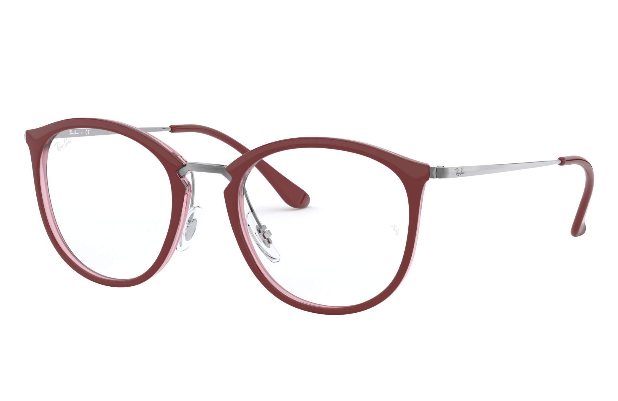 Rb7140 Eyeglasses with Polished Bordeaux On Transparent Frame (49-20 ...