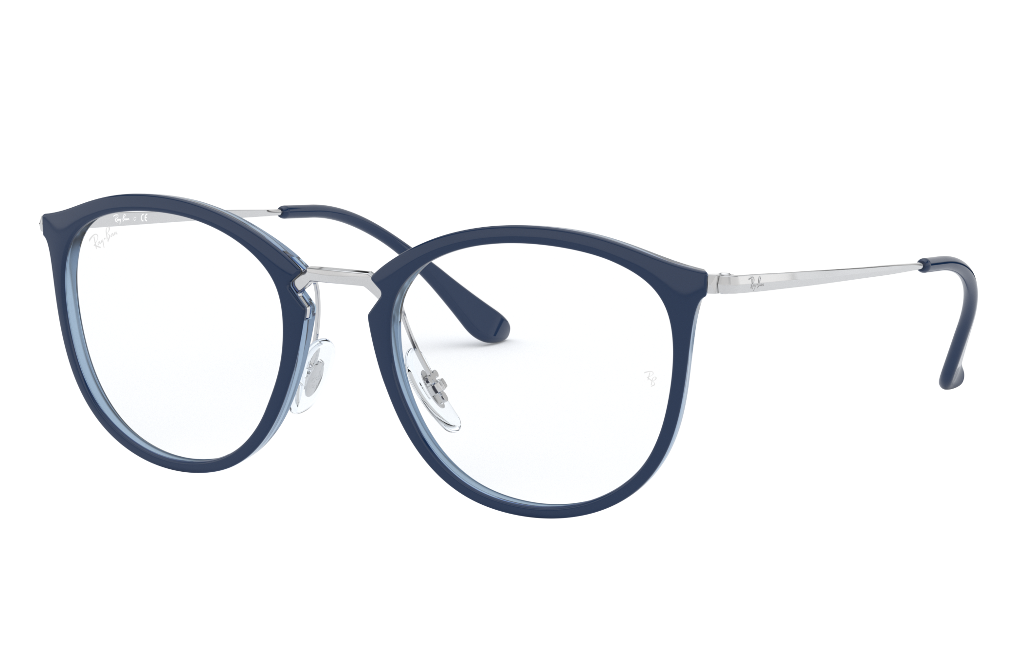 Rb7140 Eyeglasses with Polished Blue On Transparent Frame (51-20 ...